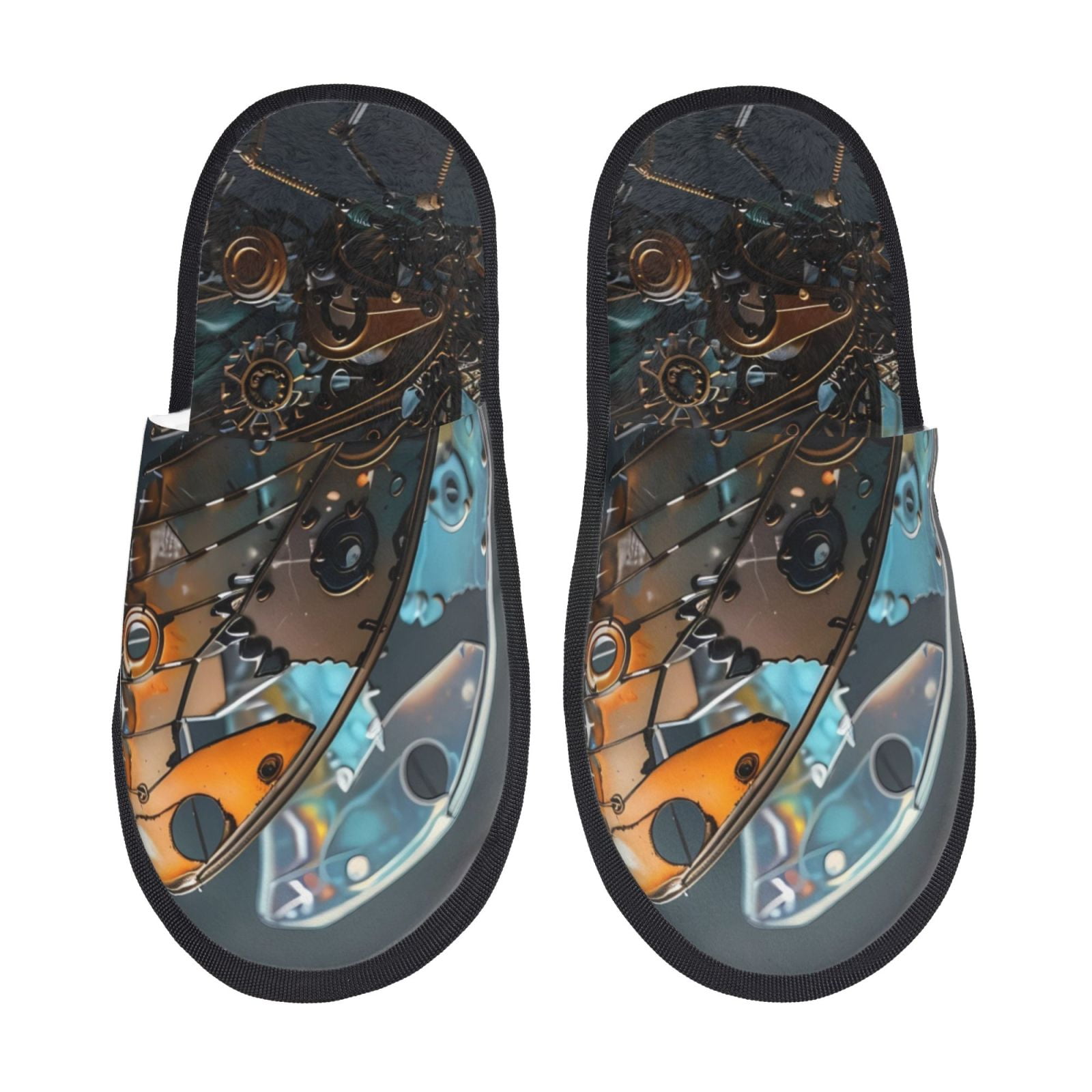 Derioi Steampunk Mechanical Butterfly for Slippers Indoor Outdoor Anti ...
