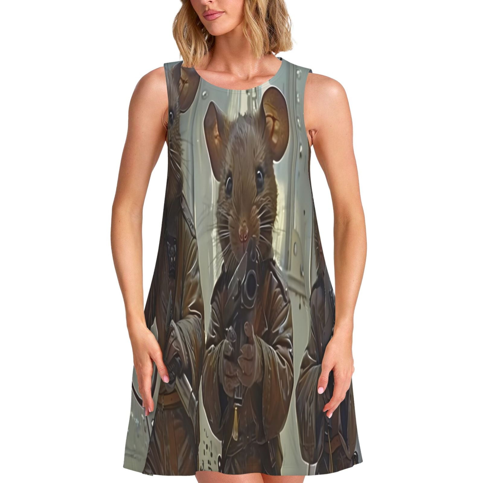 Derioi Steampunk Space Mice Warriors For Summer Sleeveless Swing ...