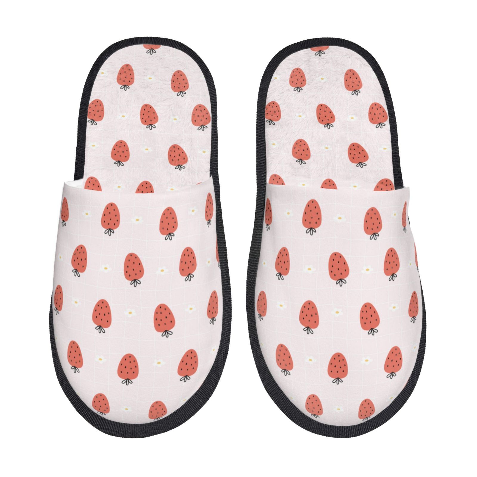 Derioi Strawberry for Slippers Indoor Outdoor Anti-Skid Warm Cozy Slide ...