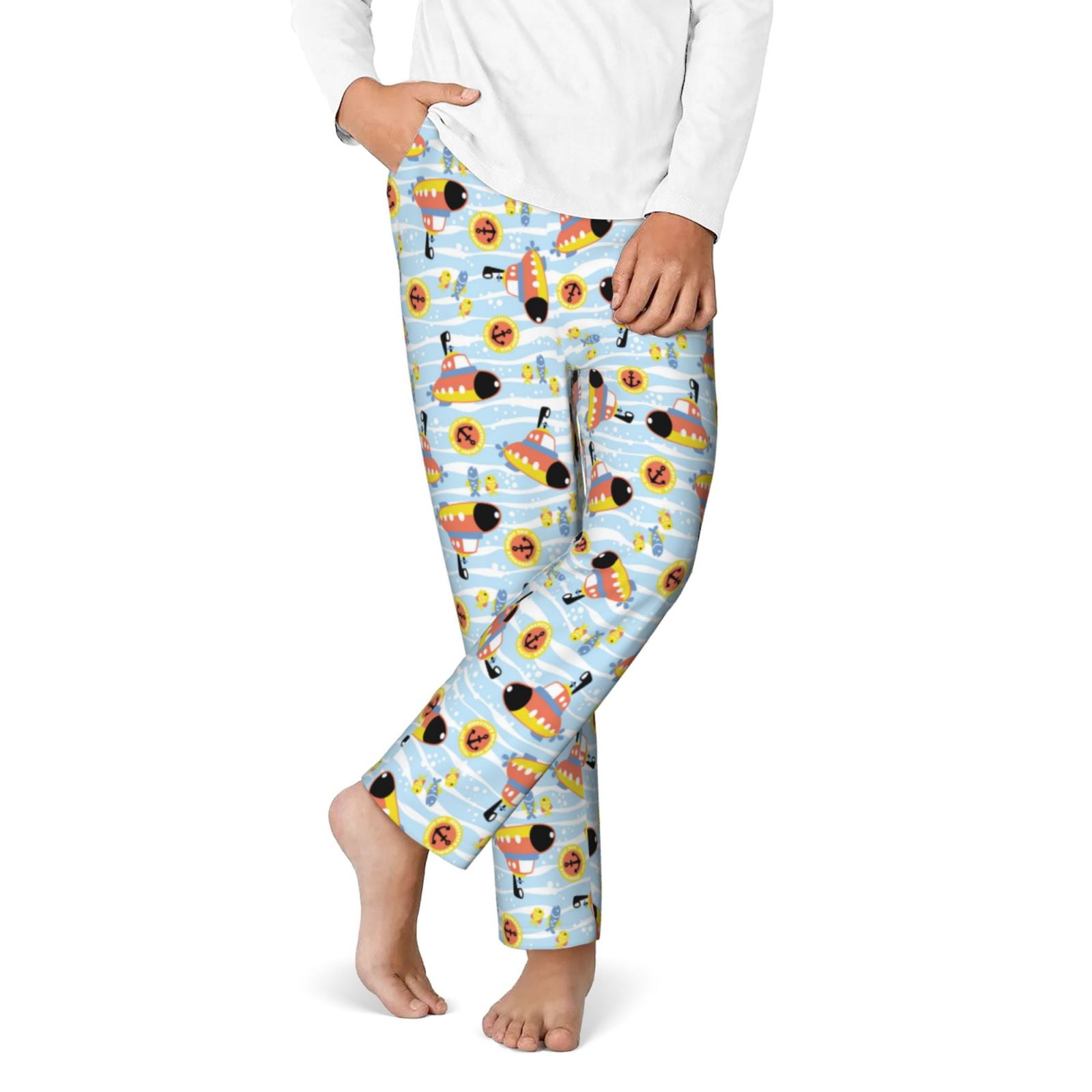 Derioi Submarine With Fishes Undersea for Pajama Pants Men Elastic ...