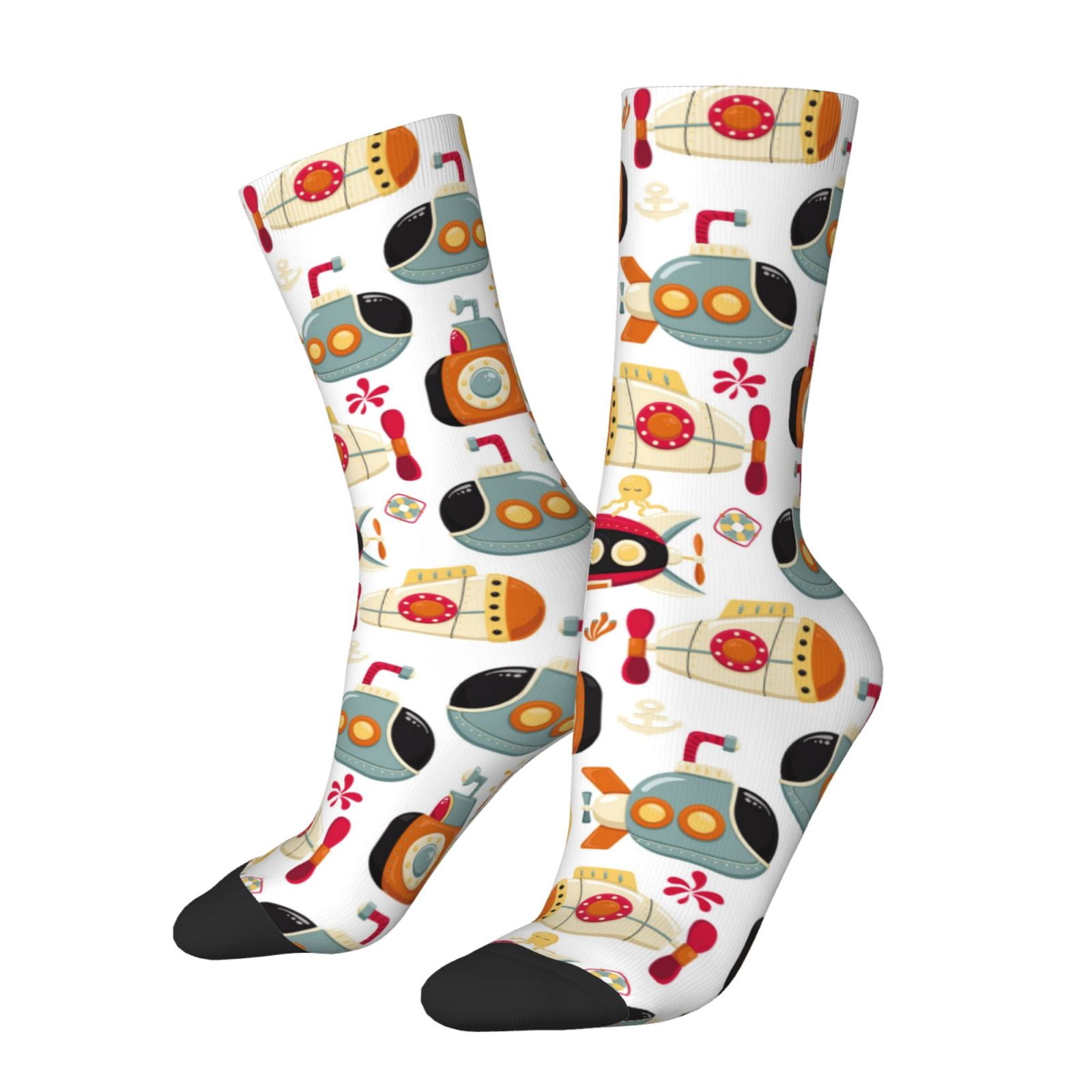 Derioi Submarines Printed Middle Tube Socks for Adults for Women Gifts ...
