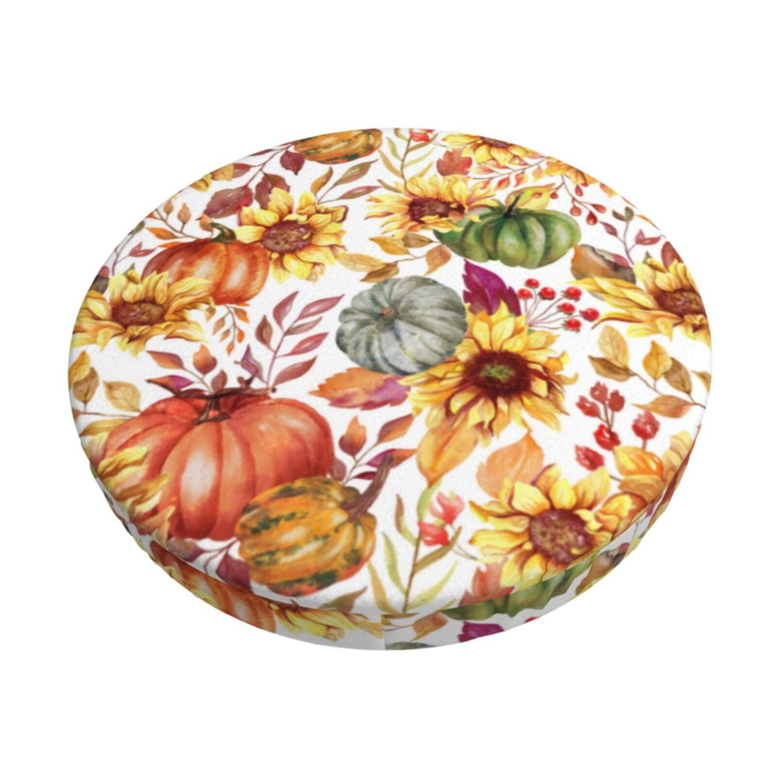 Derioi Sunflowers Pumpkins And Autumn Leaves for Round Bar Chair ...