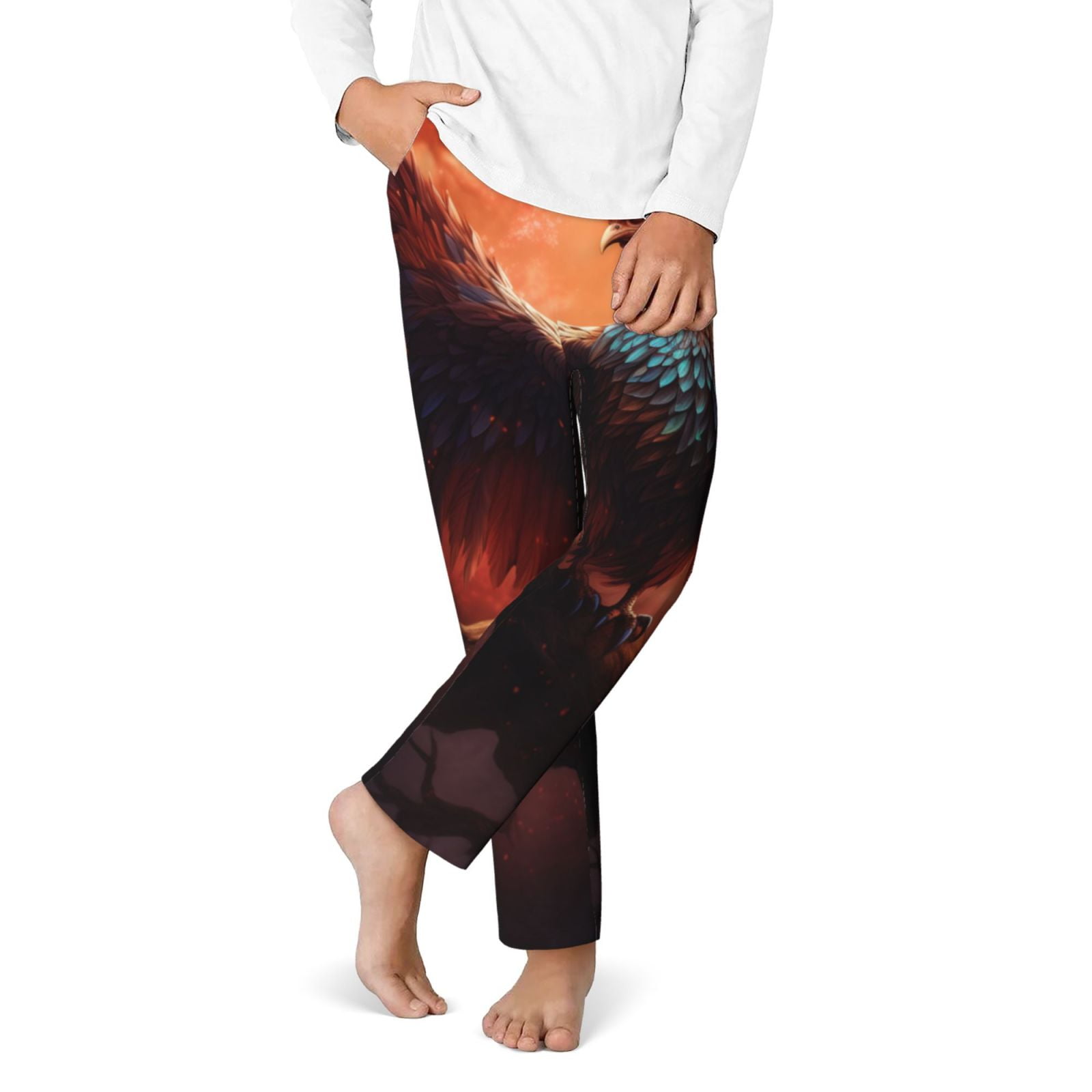 Derioi Sunset Blossoms Phoenix Perch for Pajama Pants Men Elastic ...