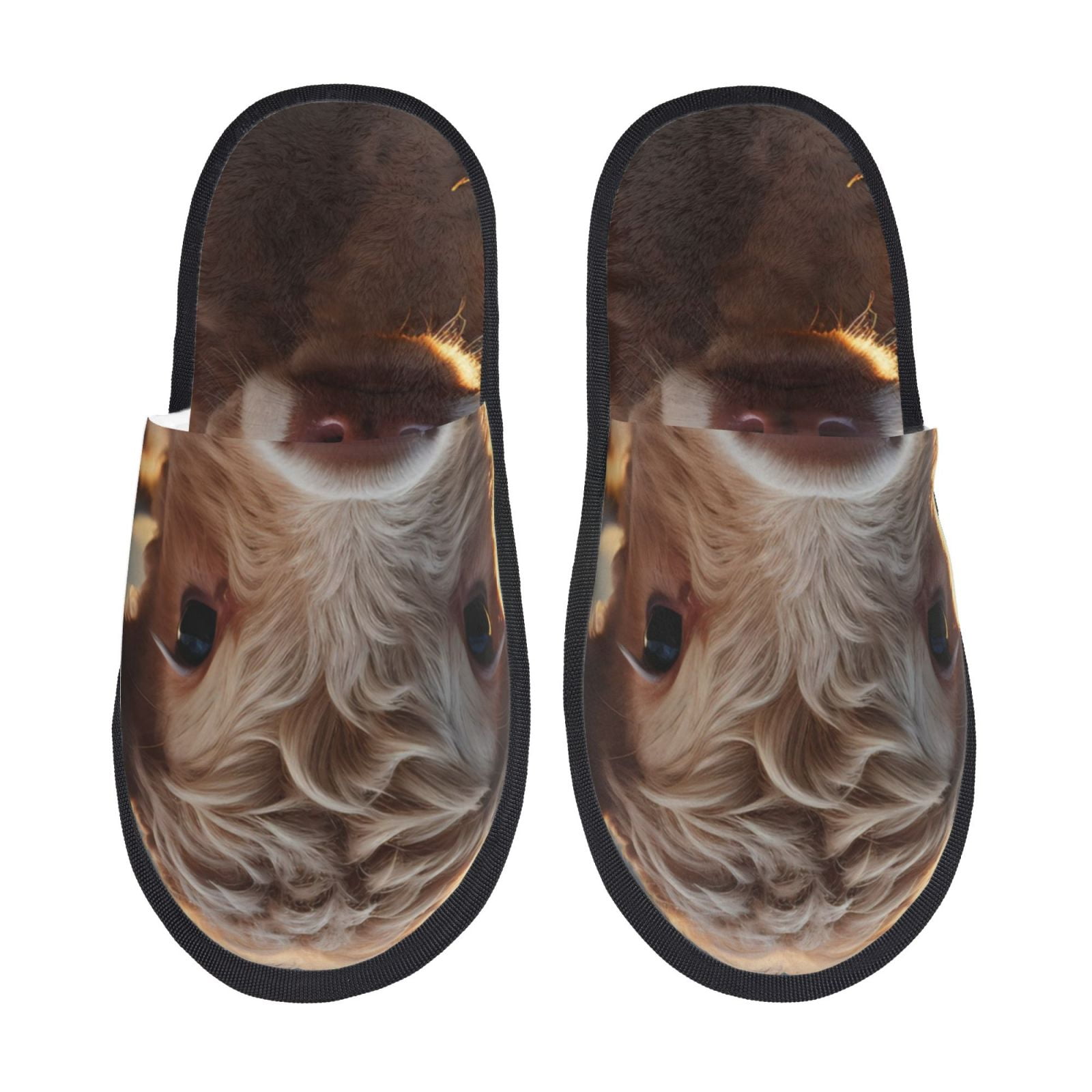 Derioi Sunset Sunflower Small Cow for Slippers Indoor Outdoor Anti-Skid ...