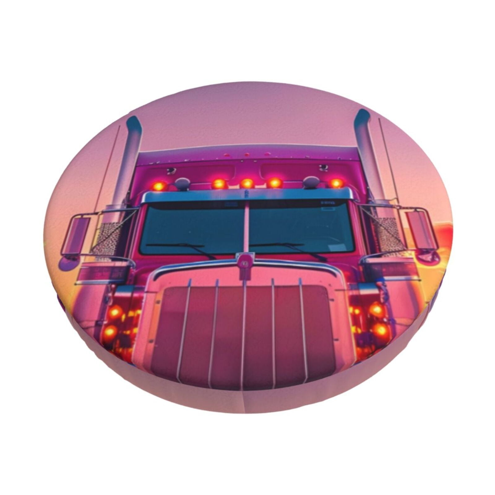 Derioi Sunset Truck Highway for Round Bar Chair Cushion Cover Round ...