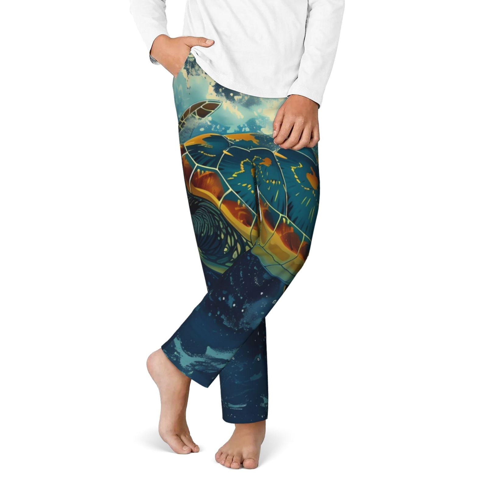 Derioi Surfing Turtle for Pajama Pants Men Elastic Waistband Sleep ...