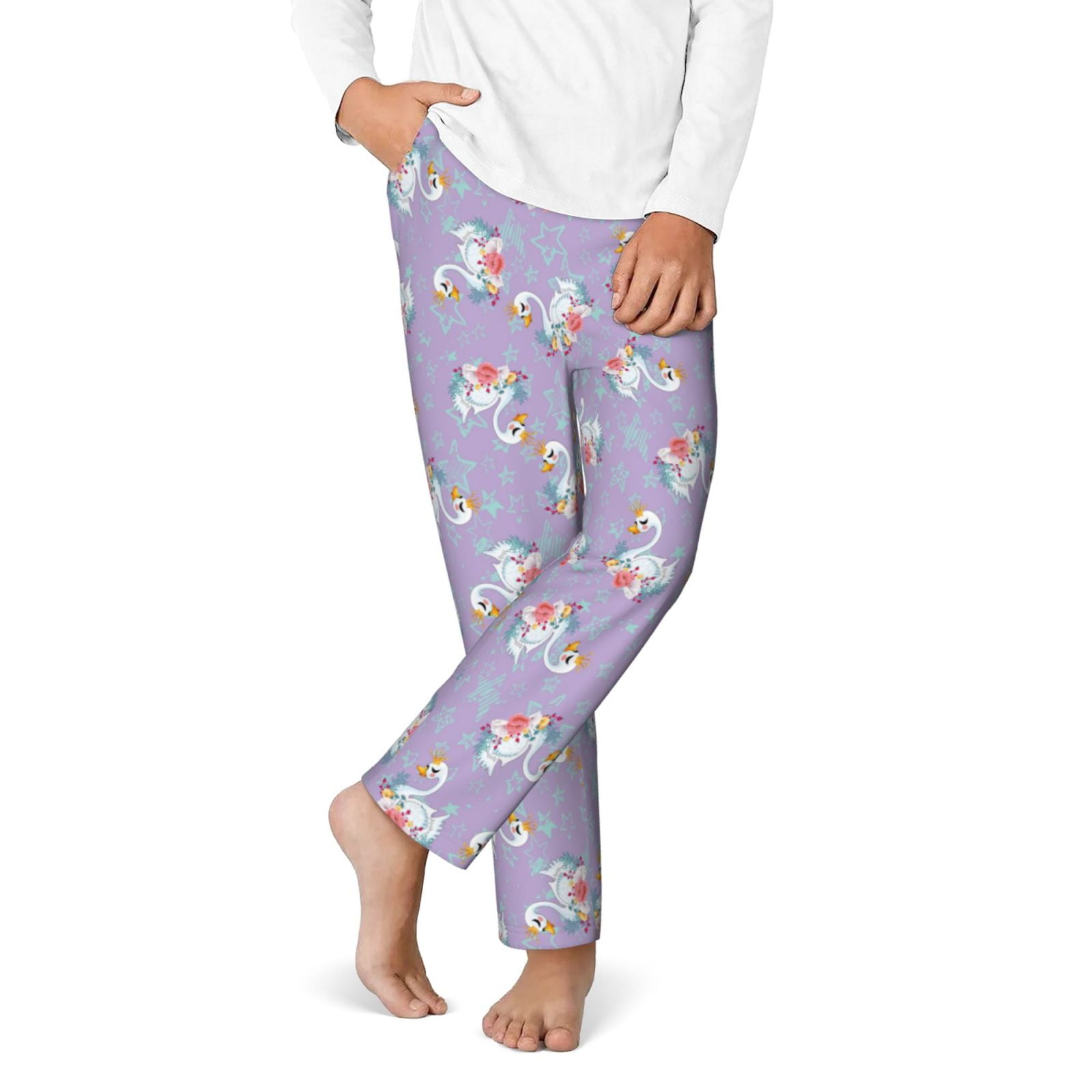 Derioi Swan With Stars for Pajama Pants Men Elastic Waistband Sleep ...