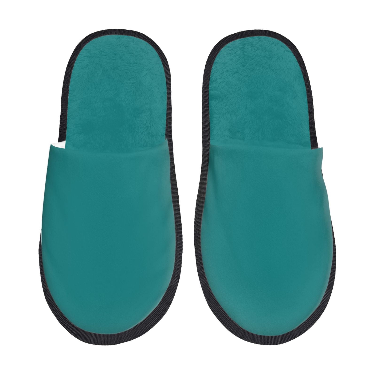 Derioi Teal for Slippers Indoor Outdoor Anti-Skid Warm Cozy Slide Fuzzy ...