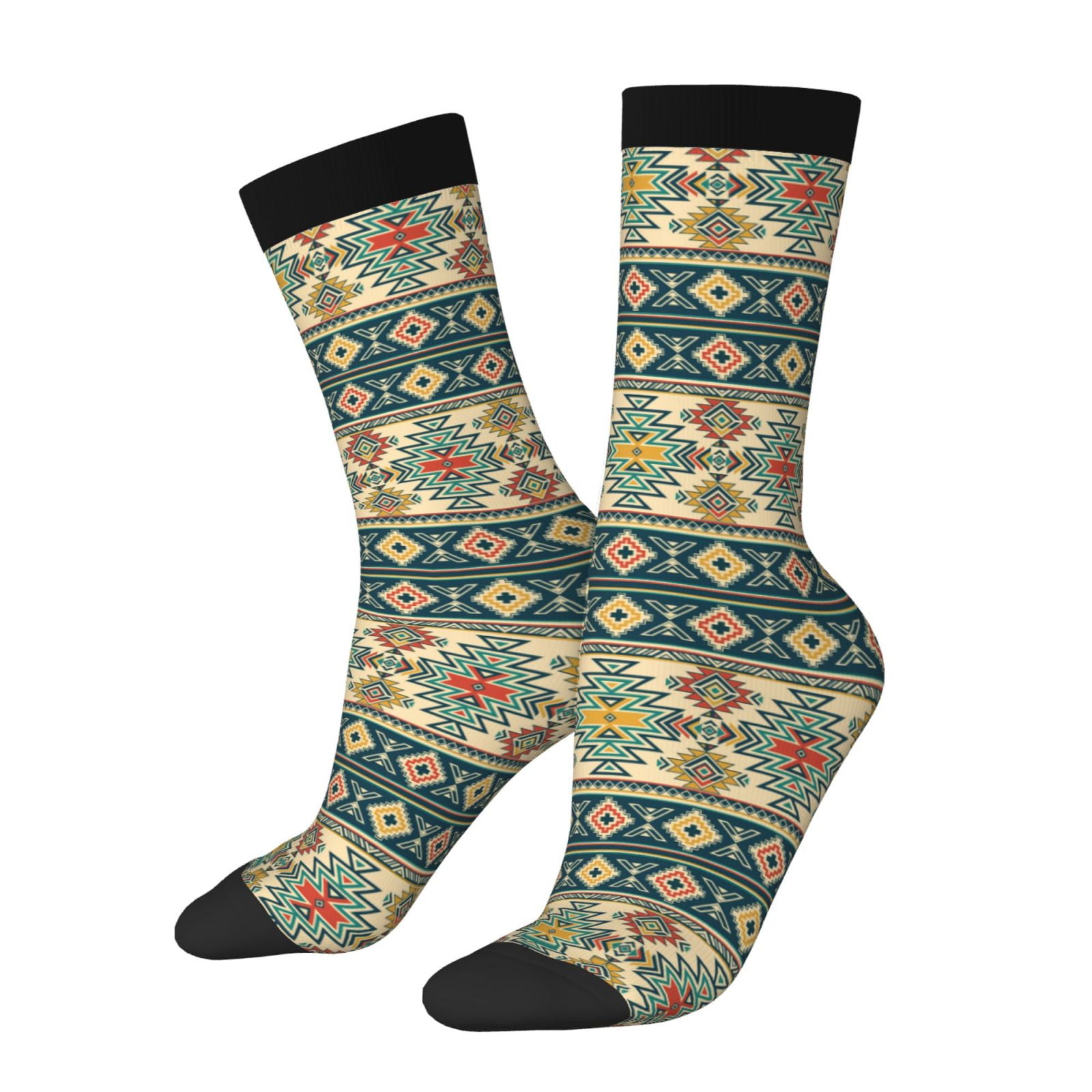 Derioi Traditional Tribal Aztec1 Printed Middle Tube Socks for Adults ...
