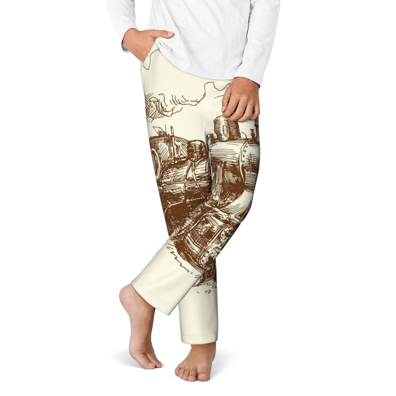 Derioi Train for Pajama Pants Men Elastic Waistband Sleep Pajama Pant Pj Pants for Teenagers ...