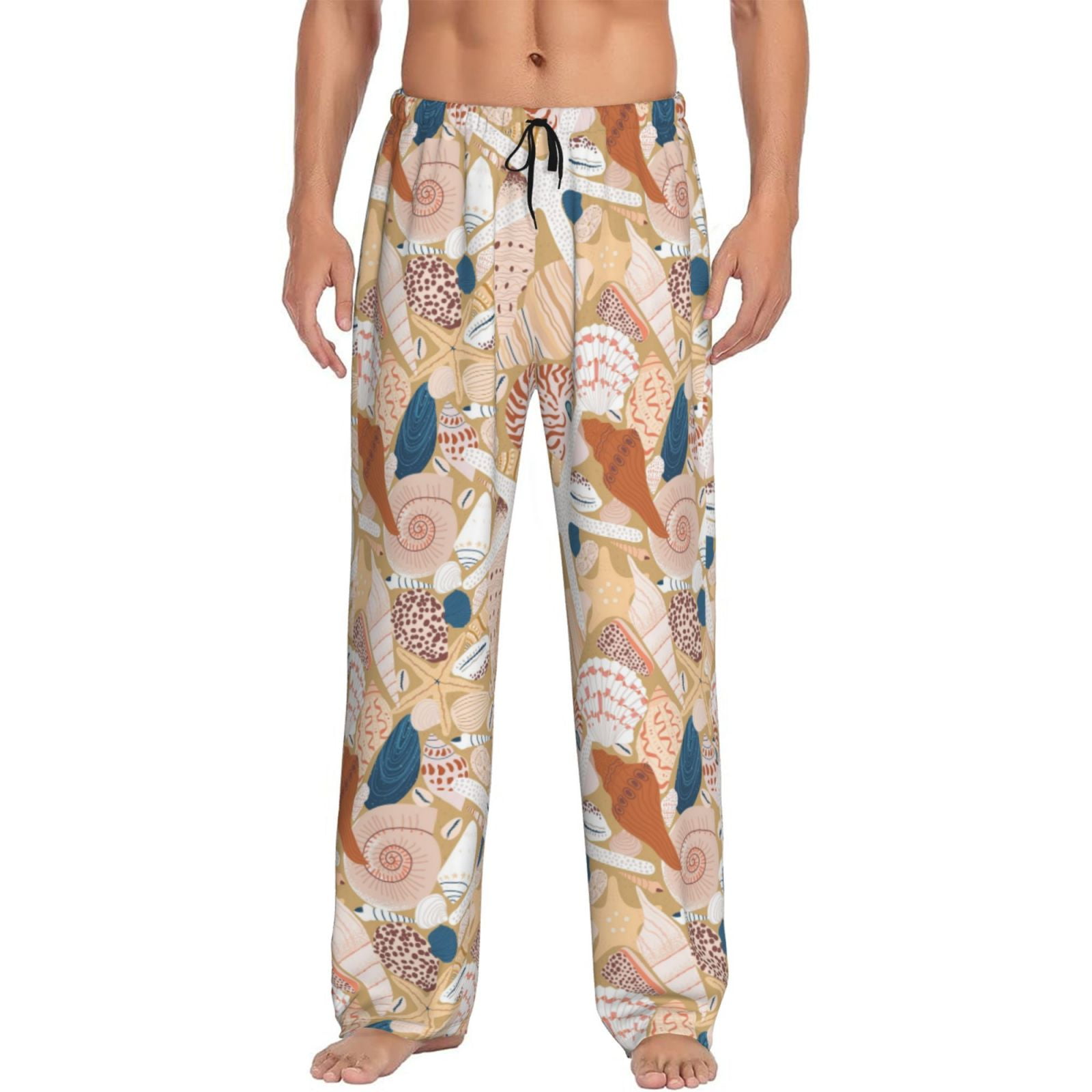Derioi Tropical Beach Sea Shell for Men's Pajama Pants with Pockets and ...