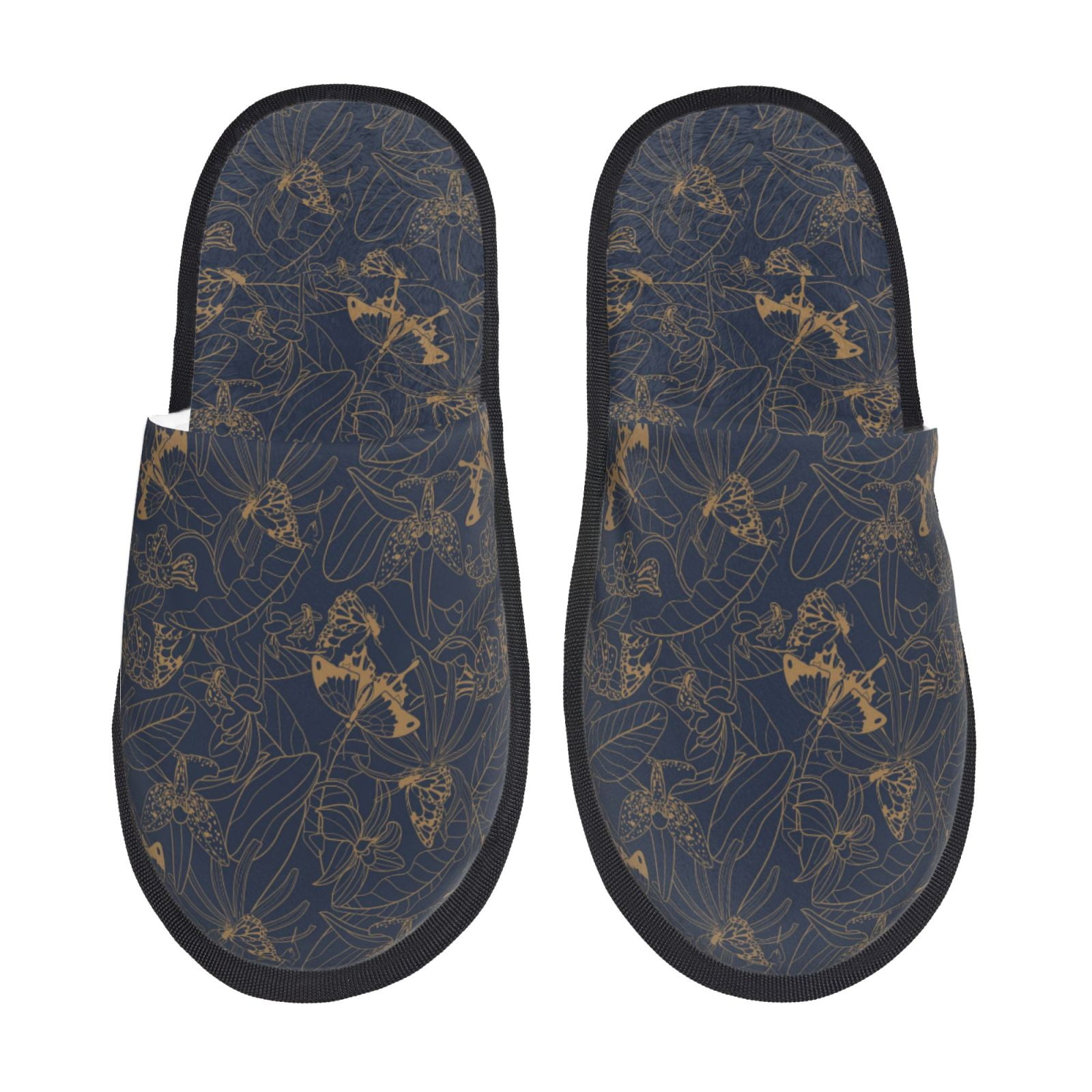Derioi Tropical Butterfly for Slippers Indoor Outdoor Anti-Skid Warm ...