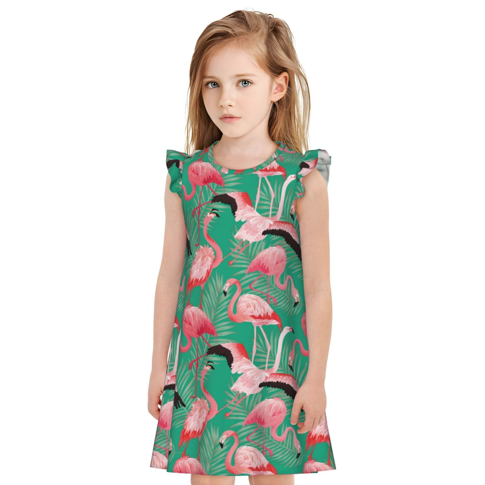 Derioi Tropical Flamingo for Girls Nightgowns Night Dress Sleepwear ...