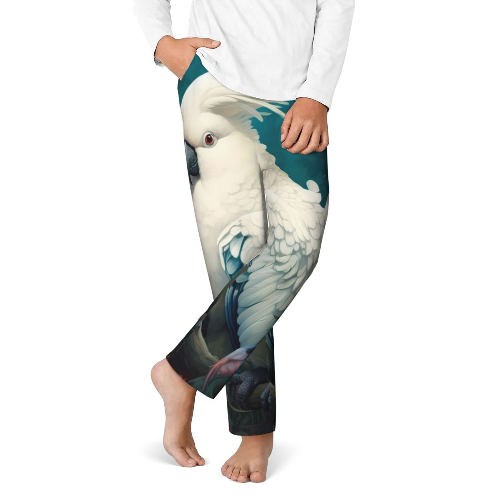 Derioi Tropical Parrot Floral Artwork for Pajama Pants Men Elastic ...