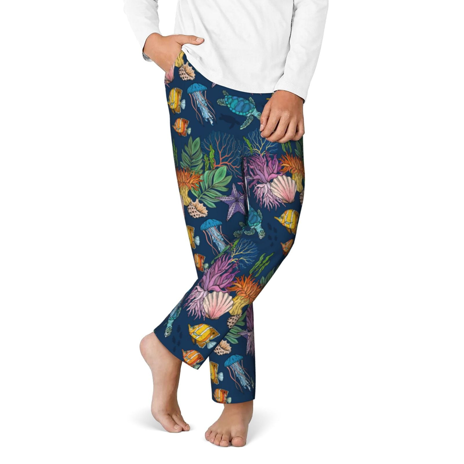 Derioi Undersea Animals for Pajama Pants Men Elastic Waistband Sleep ...