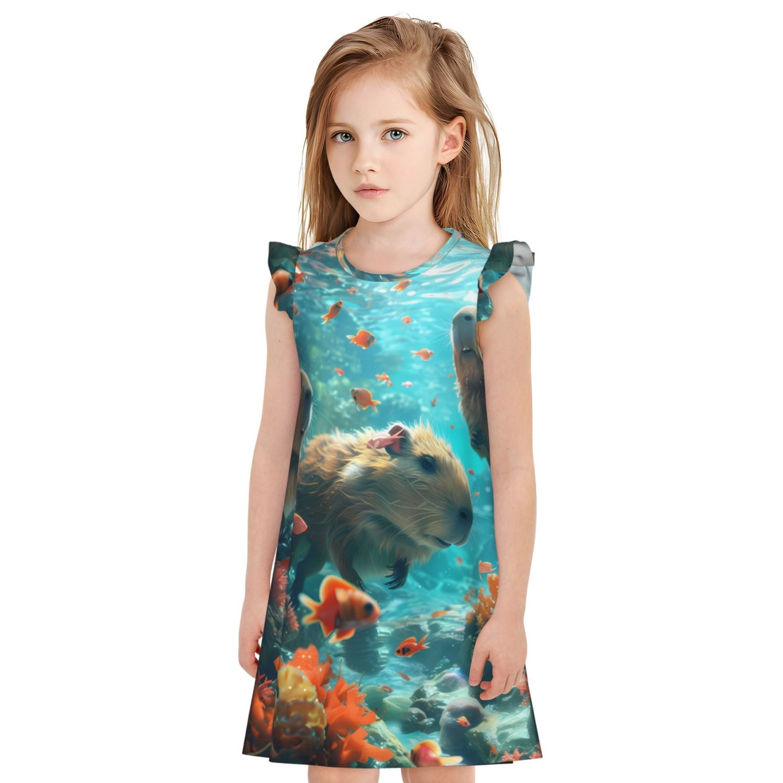 Derioi Underwater Swimming Guinea Pig for Girls Nightgowns Night Dress ...