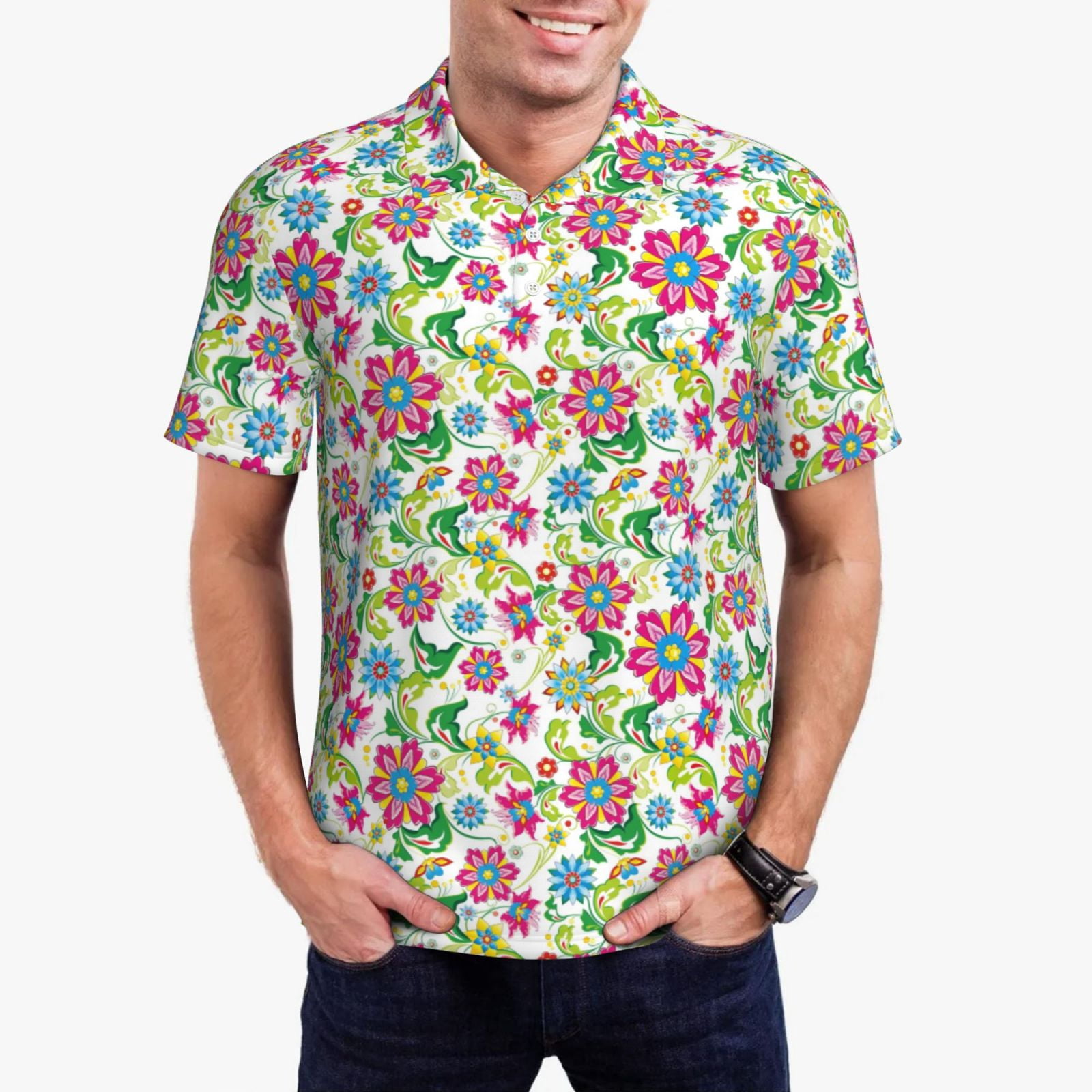 Derioi Vector Mexican Otomi Style Bright for Men's Polo Shirts Short ...
