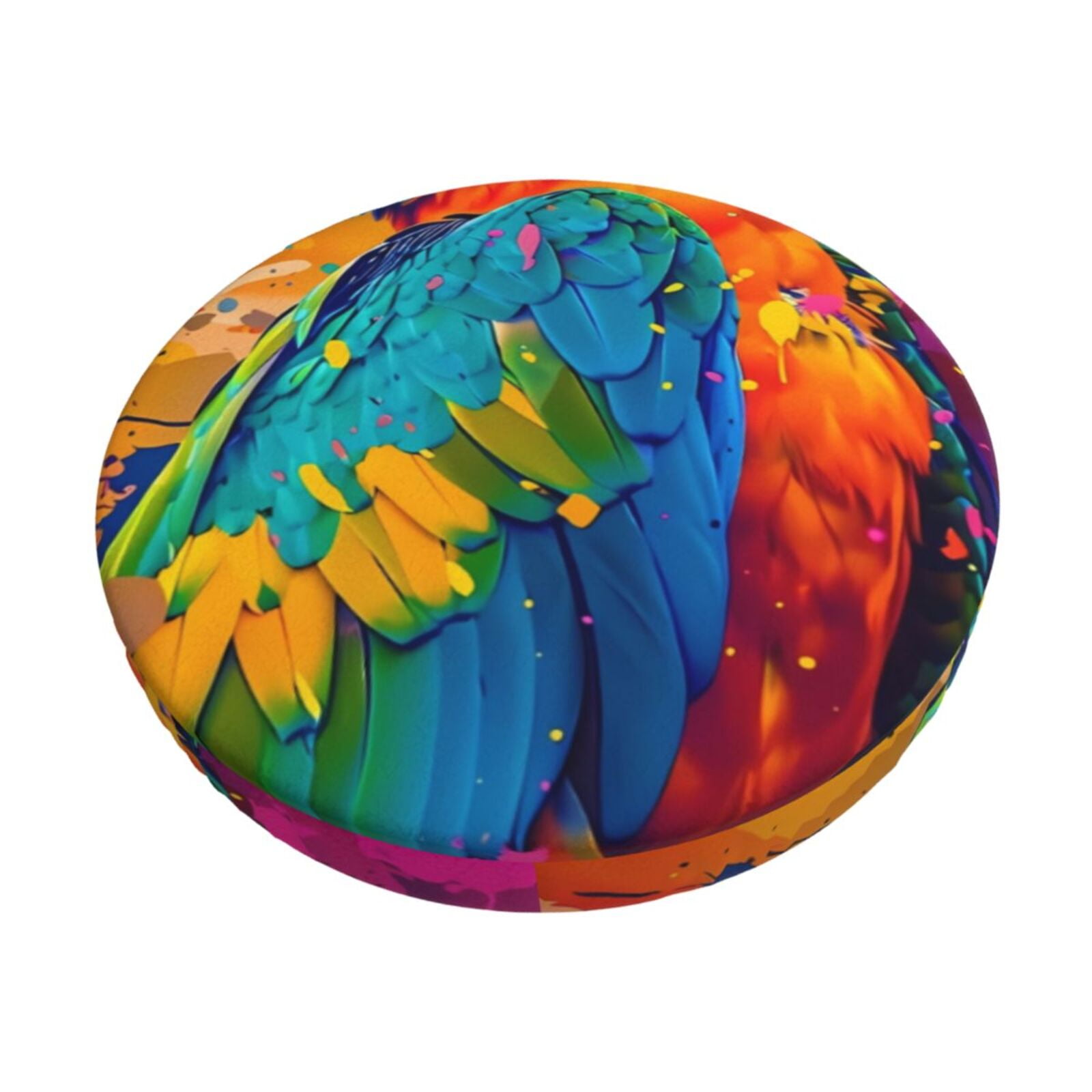 Derioi Vibrant Parrot Splash Art for Round Bar Chair Cushion Cover ...