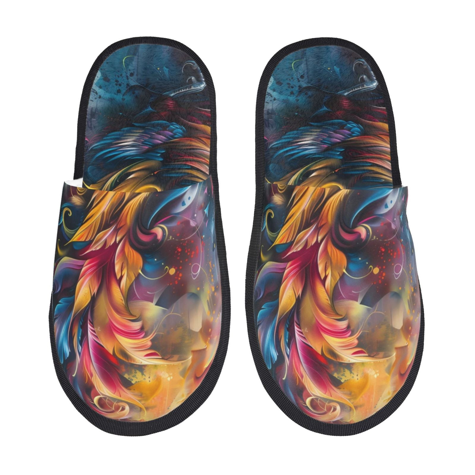 Derioi Vibrant Rooster Painting for Slippers Indoor Outdoor Anti-Skid ...