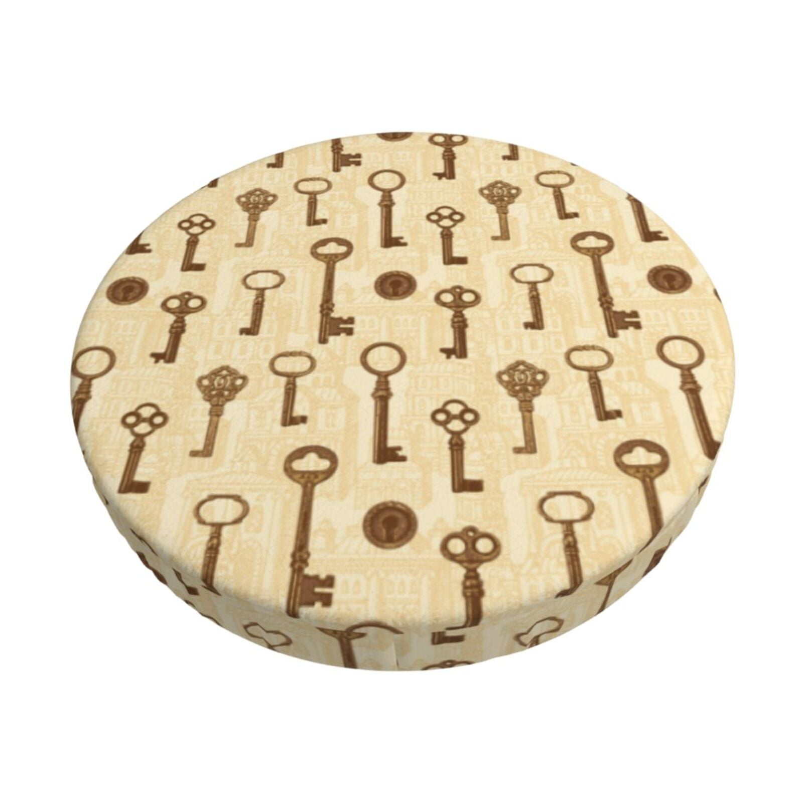 Derioi Vintage Keys for Round Bar Chair Cushion Cover Round Stool Cover ...