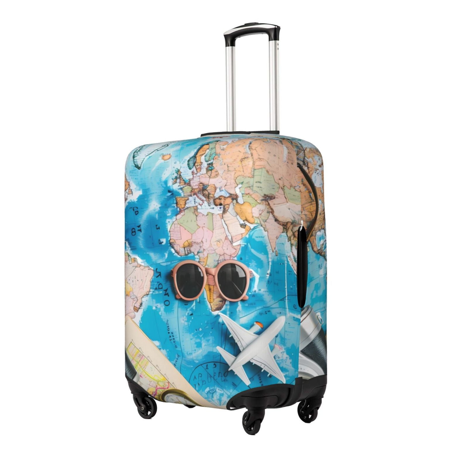 Derioi Vintage Map Travel Essentials for Suitcase Cover Protector Fit ...