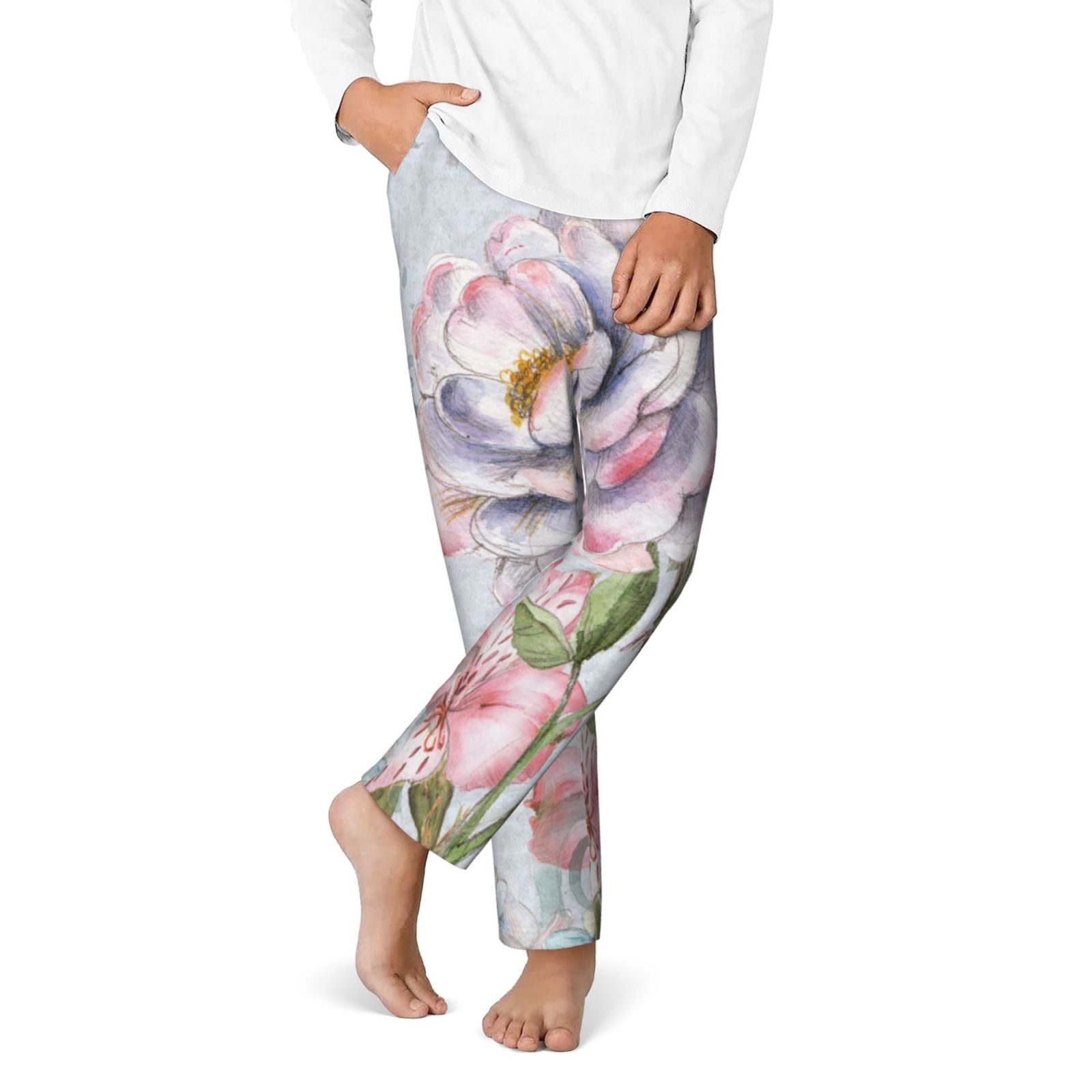 Derioi Vintage Rose for Pajama Pants Men Elastic Waistband Sleep Pajama ...