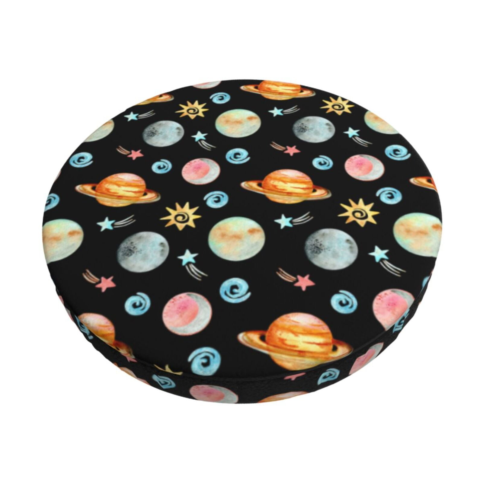 Derioi Watercolor Space Planets for Round Bar Chair Cushion Cover Round ...