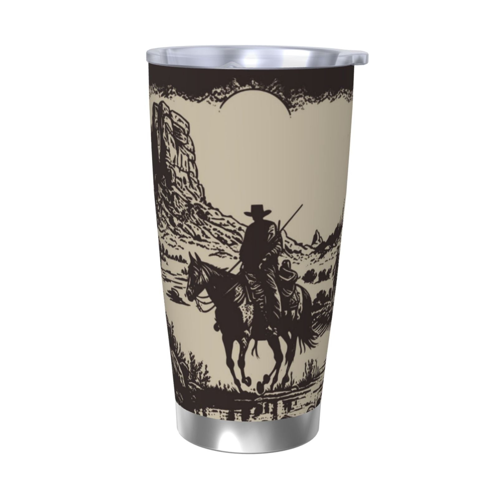 Derioi Western Desert Cowboy for 20oz Tumbler with Lid for Hot and Cold ...