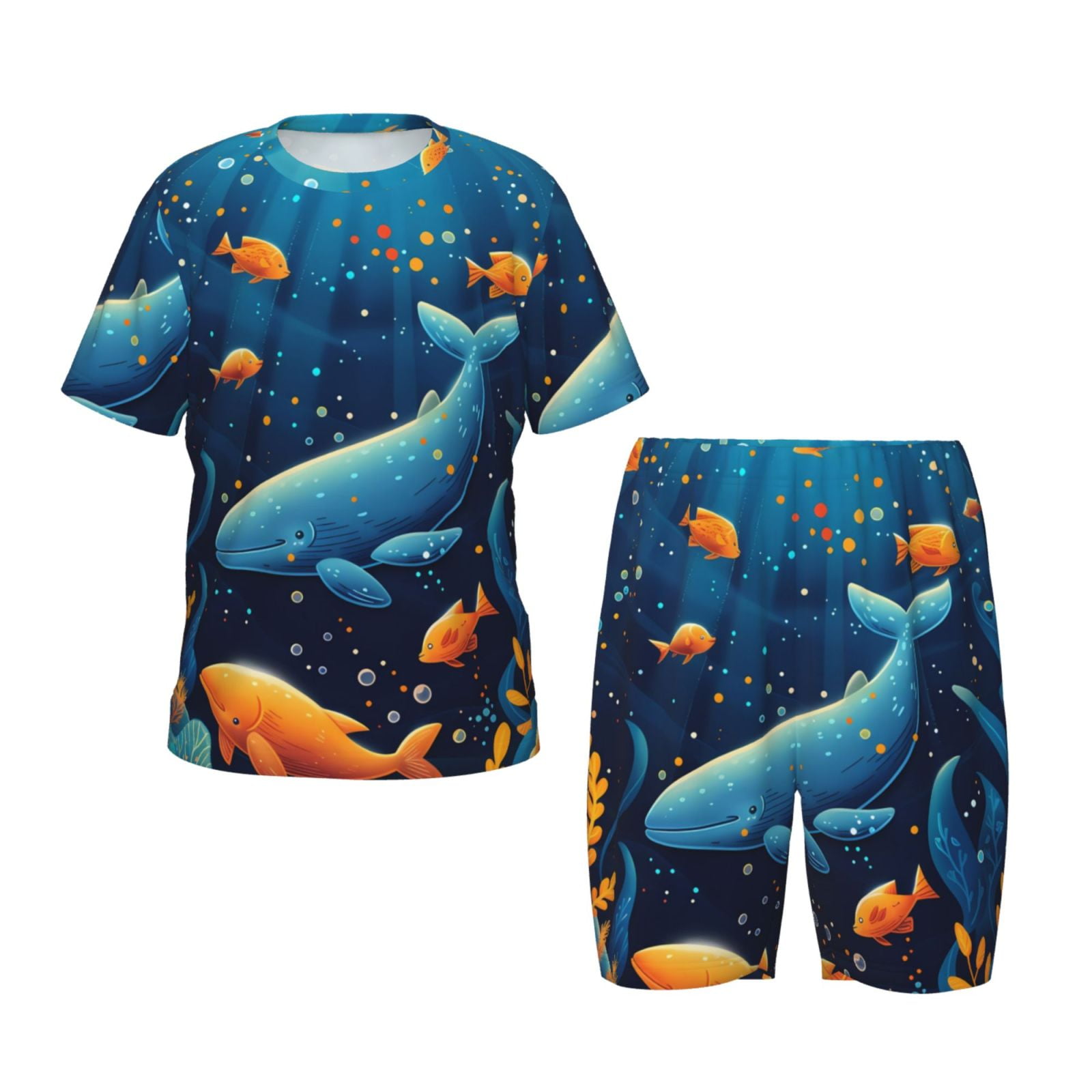 Derioi Whimsical Underwater Fantasy for Short-Sleeved Summer Pajama Set ...