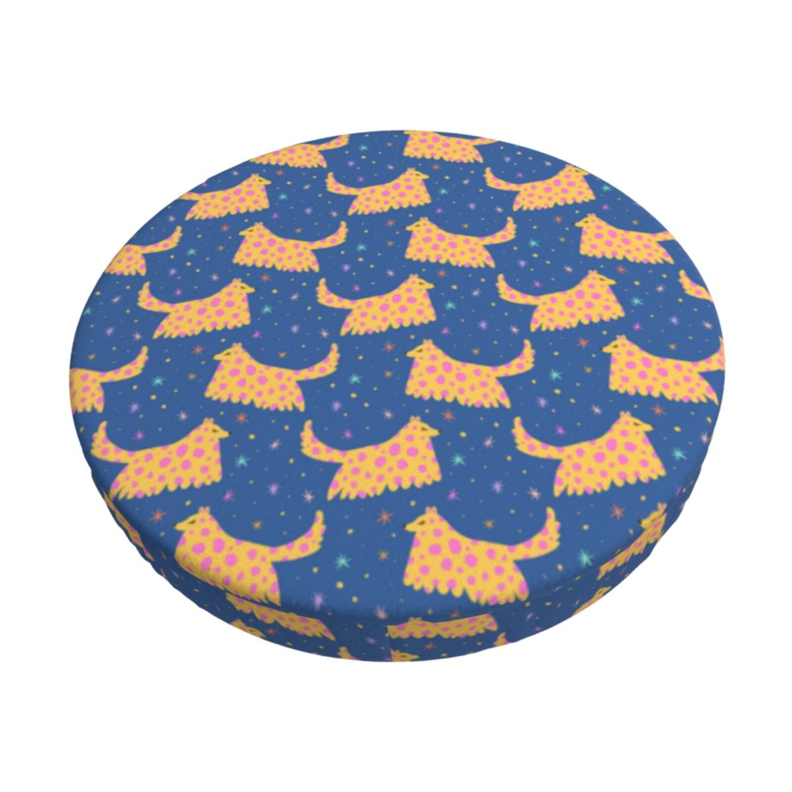 Derioi dogs for Round Bar Chair Cushion Cover Round Stool Cover Perfect ...