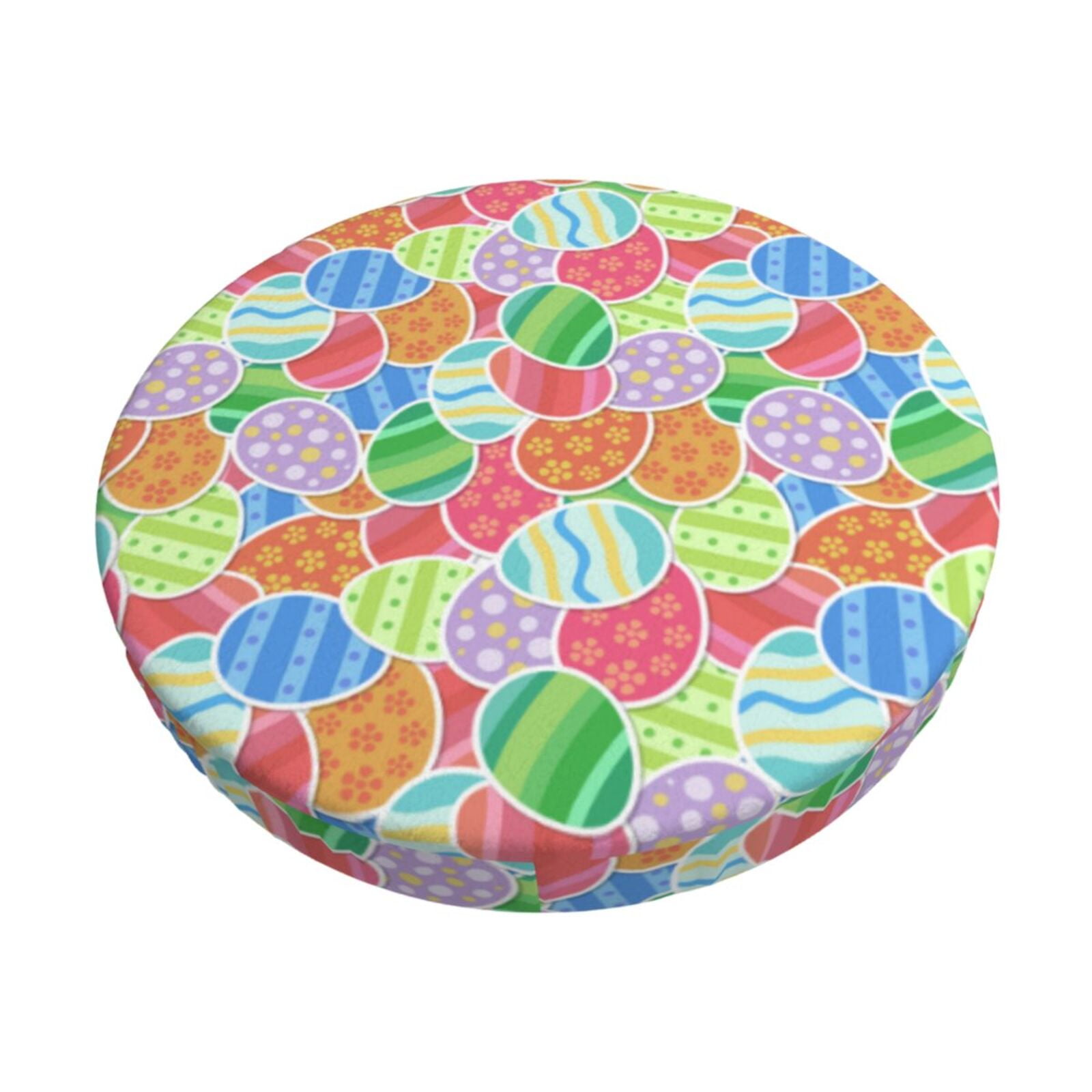 Derioi easter eggs for Round Bar Chair Cushion Cover Round Stool Cover ...