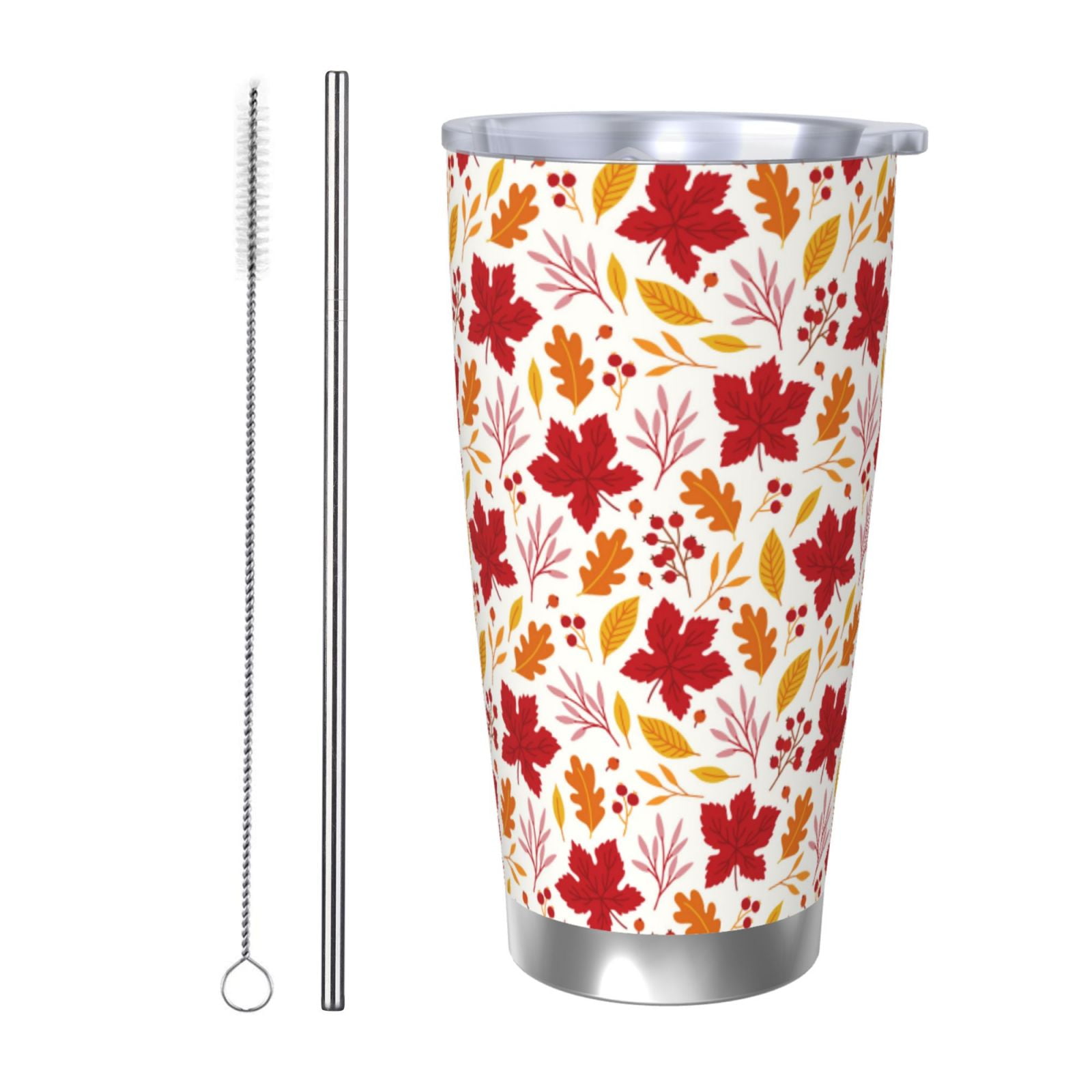Derioi fall laef Maple for 20oz Tumbler with Lid for Hot and Cold Beverages, Portable for Office ...
