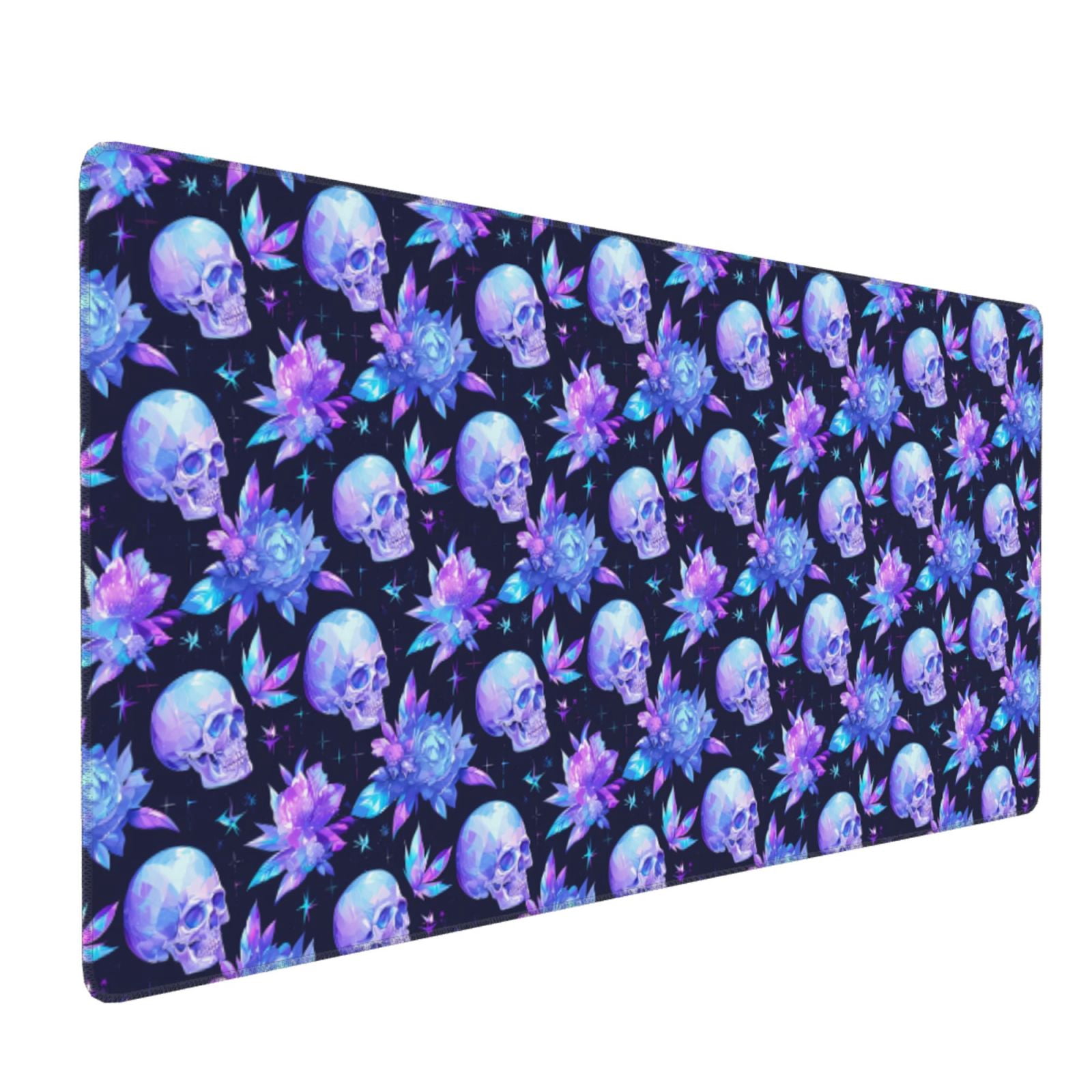 Derioi flower starry sky Skull for Large Non-Slip Gaming Mouse Pad 16 ...