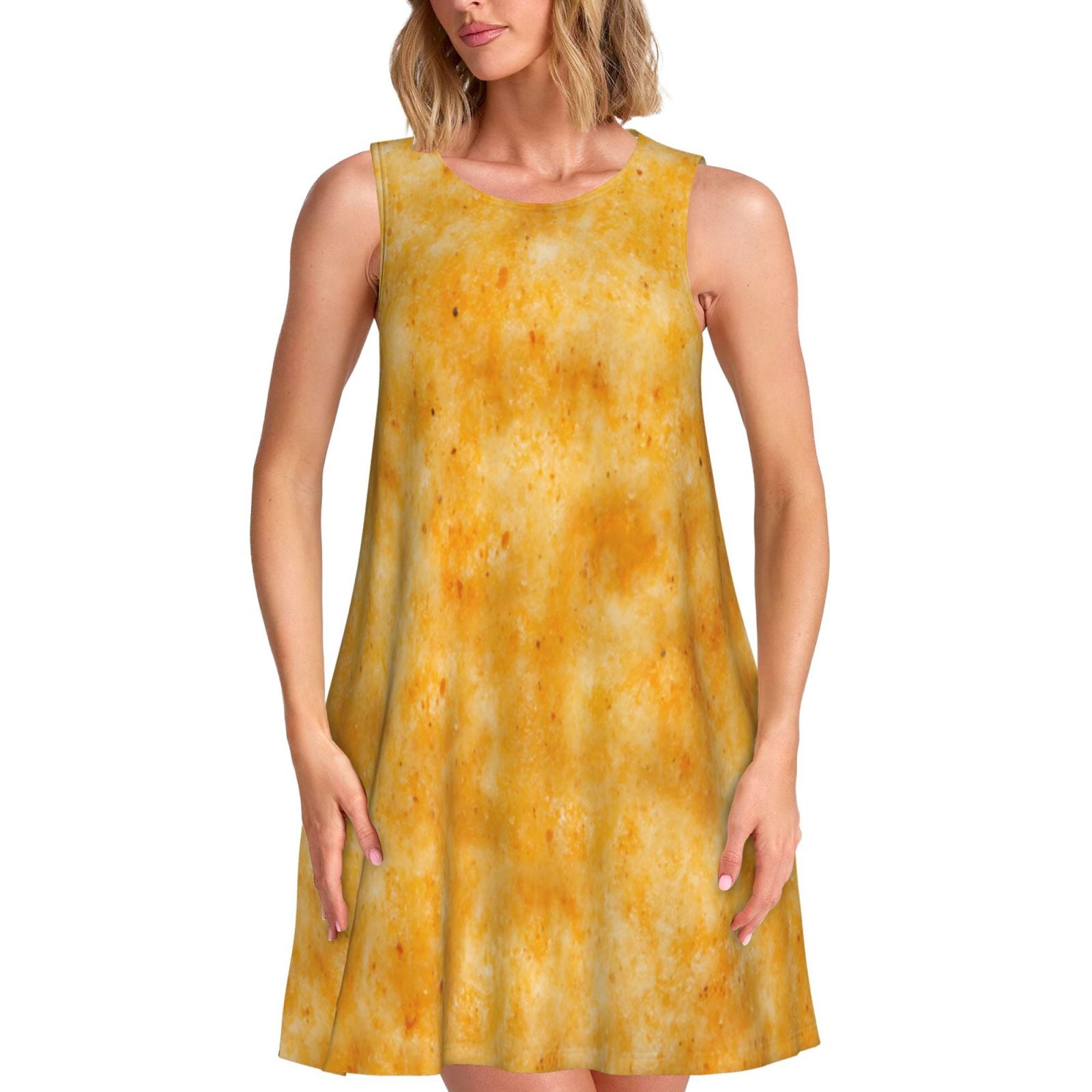 Derioi nachos cracker For Summer Sleeveless Swing Dresses with Pockets ...