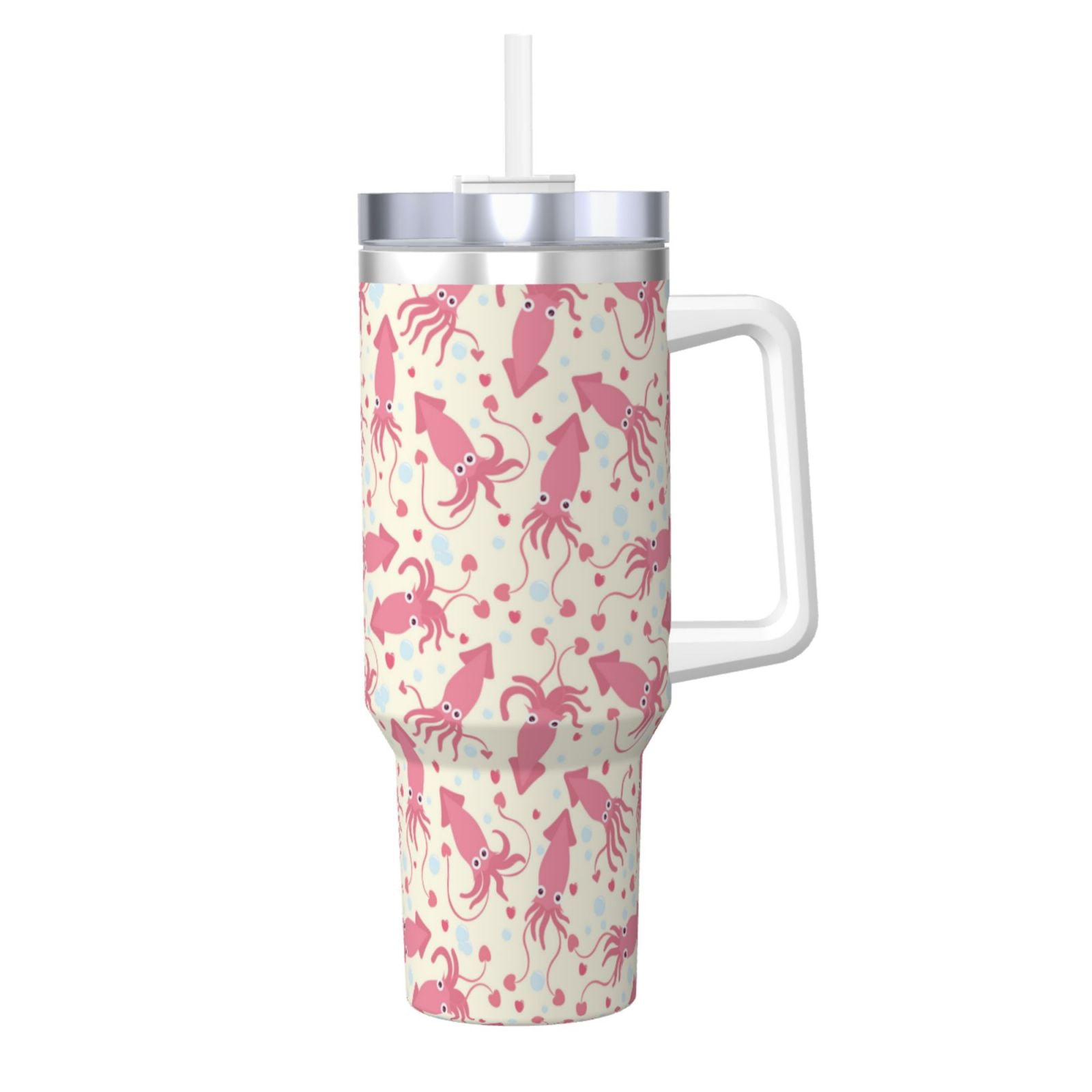 Derioi pink Octopus for 40oz Stainless Steel Tumbler with Handle ...