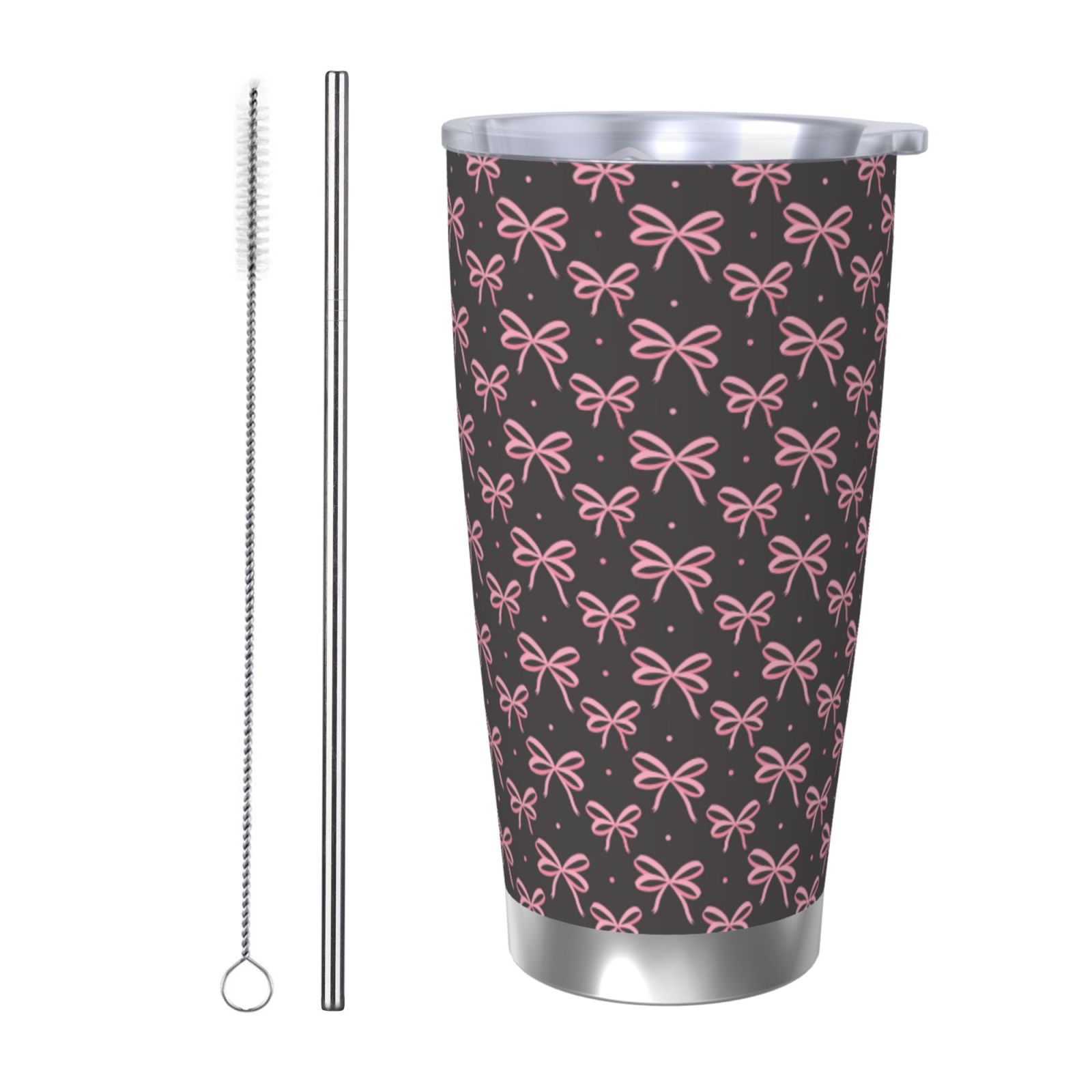Derioi pink bow for 20oz Tumbler with Lid for Hot and Cold Beverages ...