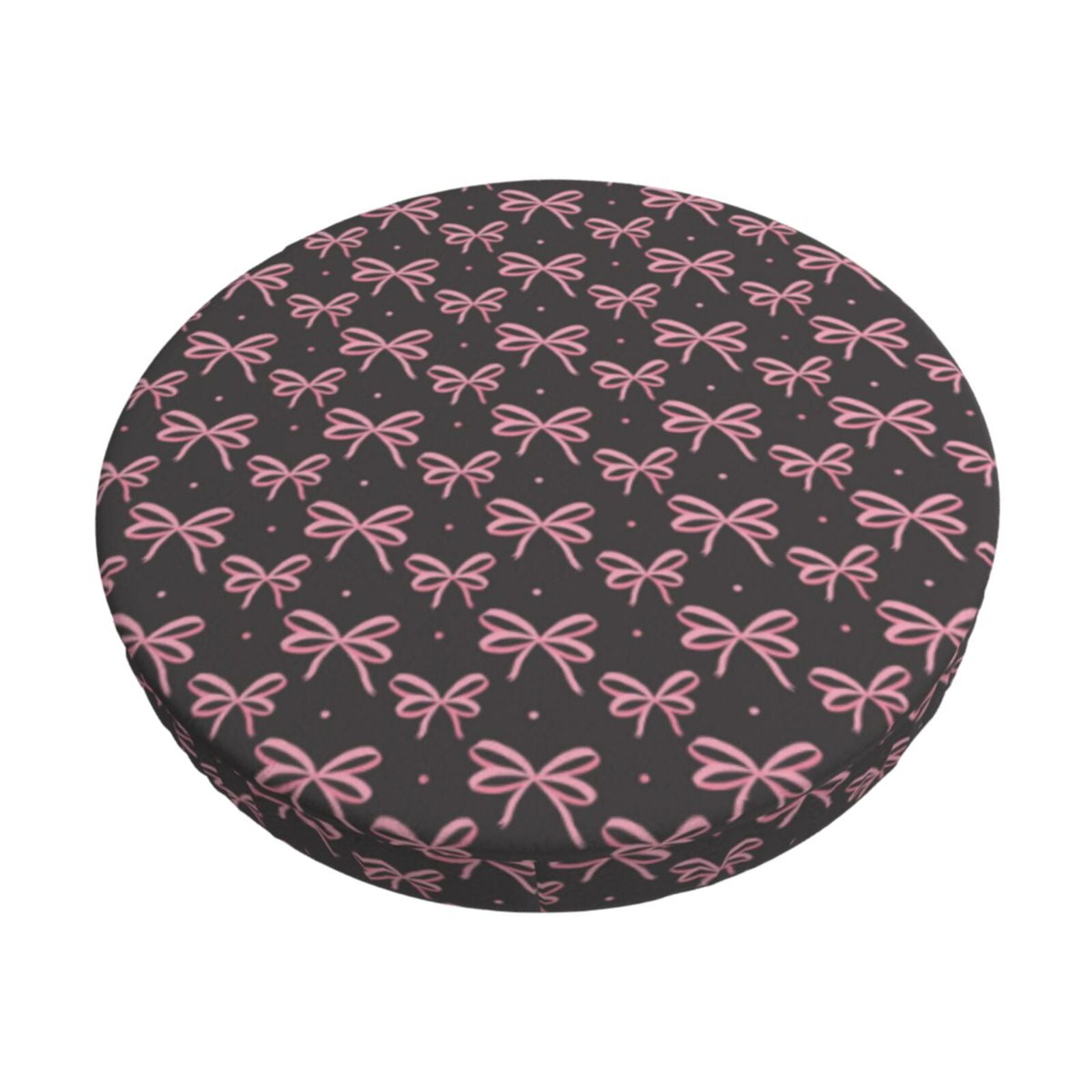 Derioi pink bow for Round Bar Chair Cushion Cover Round Stool Cover ...