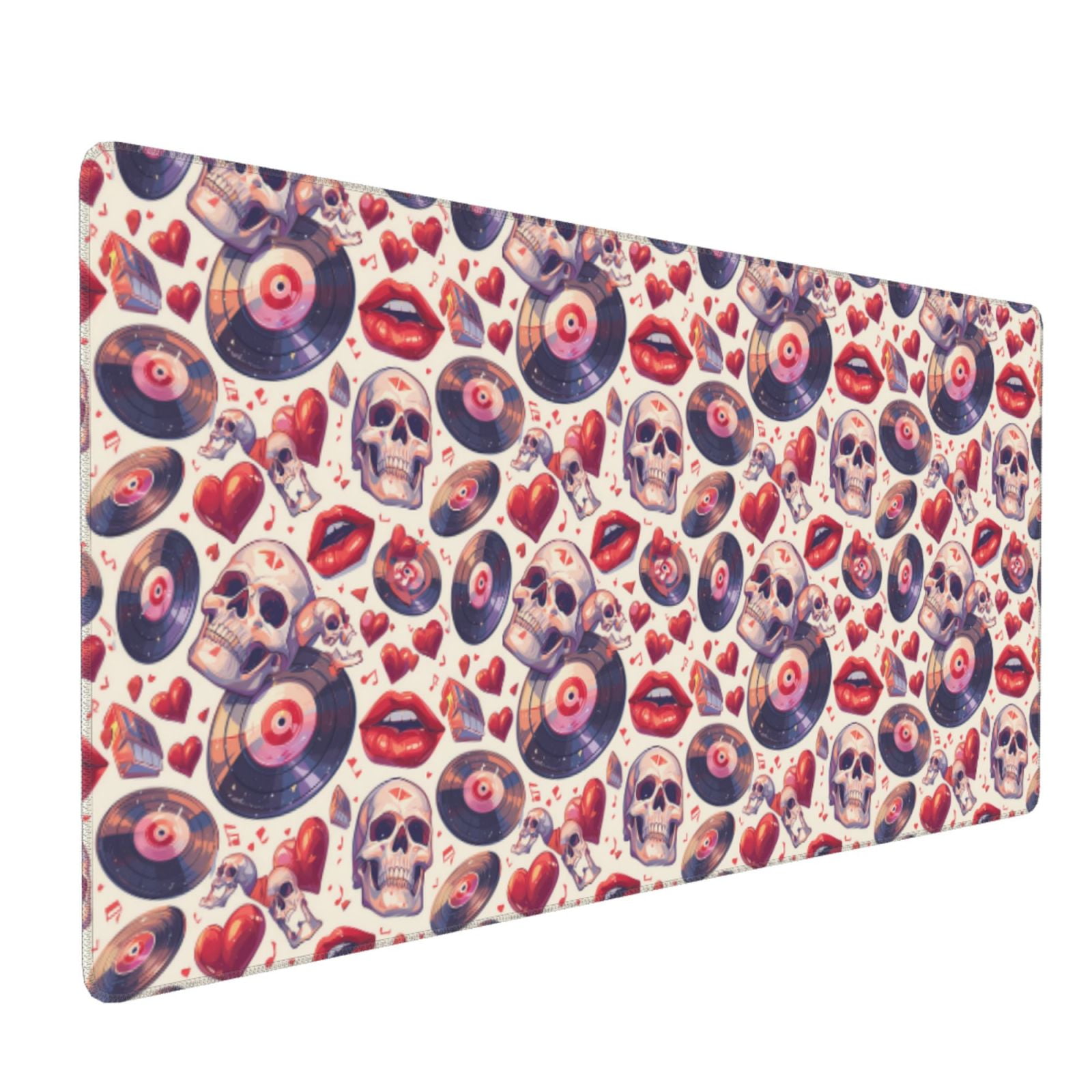 Derioi record rock Skull lips for Large Non-Slip Gaming Mouse Pad 16 ...