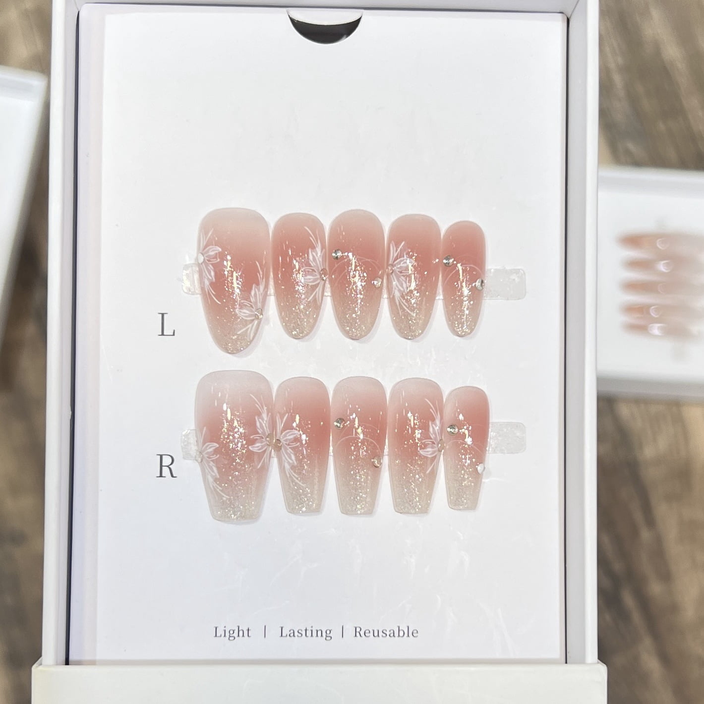 Derizon [Haruno Starlight] Handmade Wear Nail French Ice Transparent ...