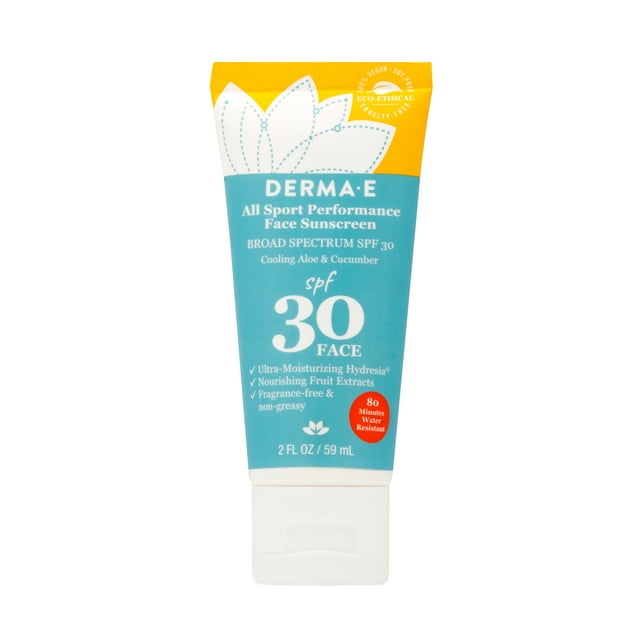 Derma E All Sport Performance Face Sunscreen SPF30, 2 Oz - Walmart.com