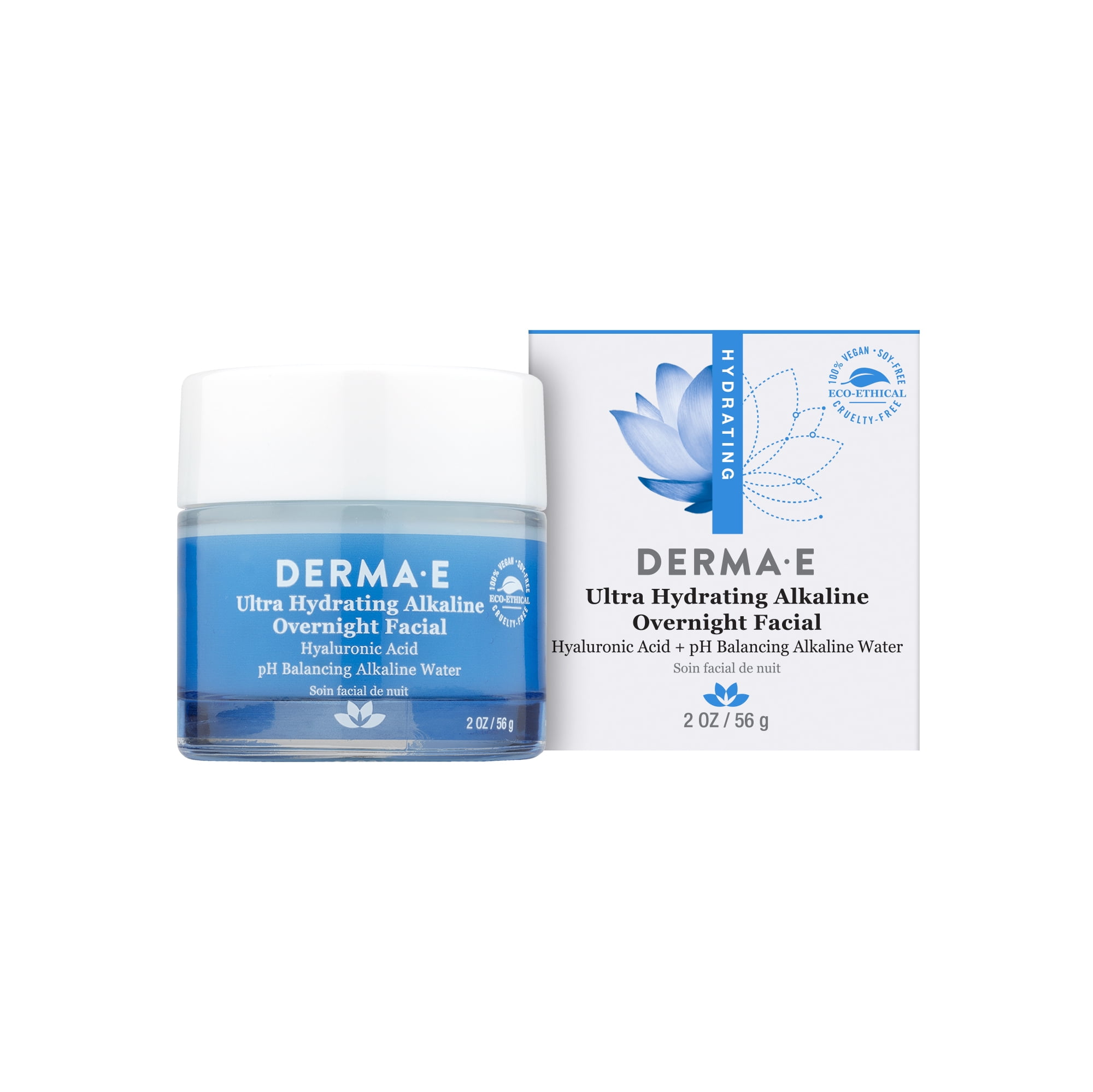 Derma E Ultra Hydrating Alkaline Overnight Facial Mask with Hyaluronic ...