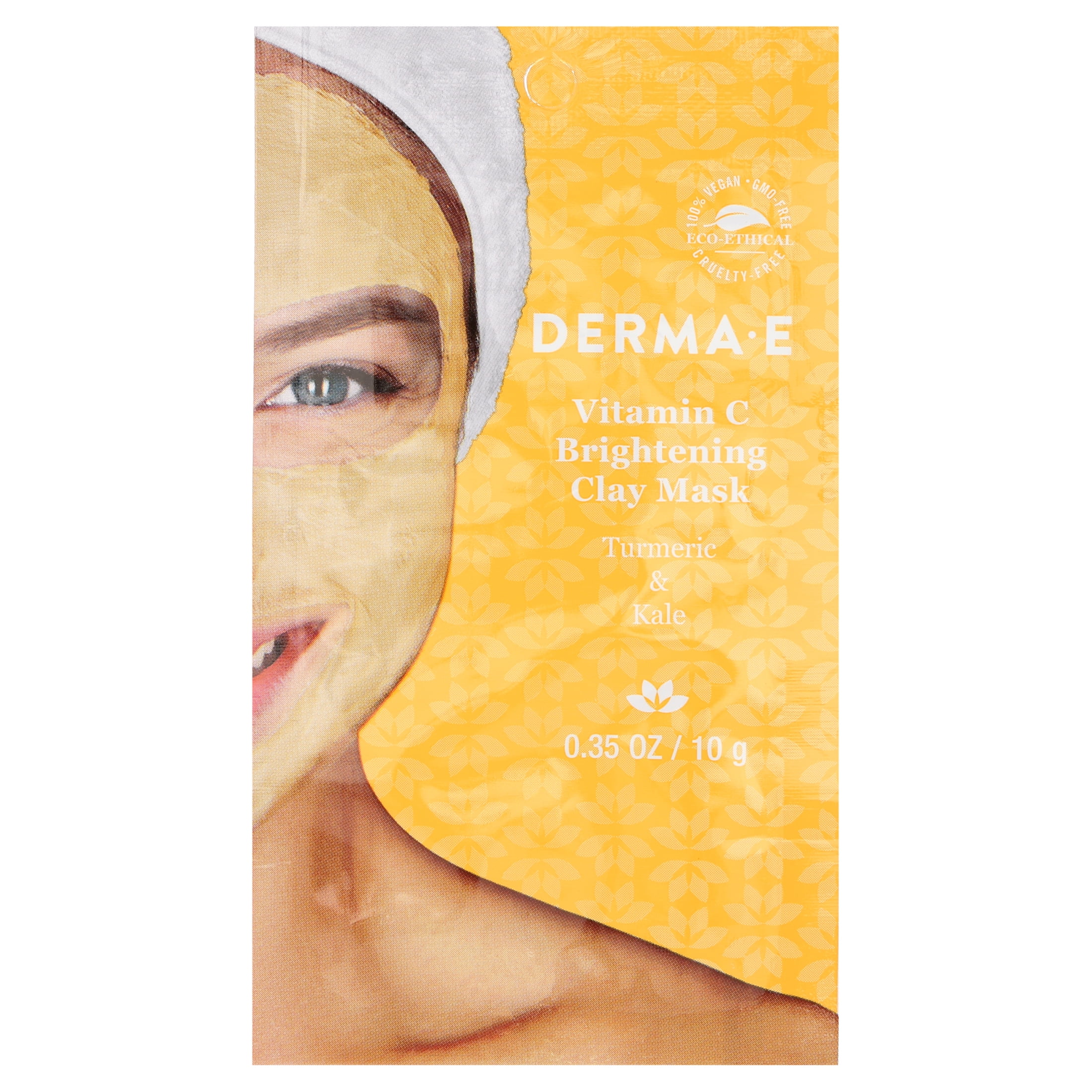 Derma E Vitamin C Brightening Clay Single Use Face Mask Foil Pack, 0.35 ...