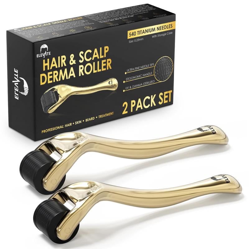 Derma Roller 0.25mm Luxury Gold Edition for Hair, Face, Skin, Beard ...