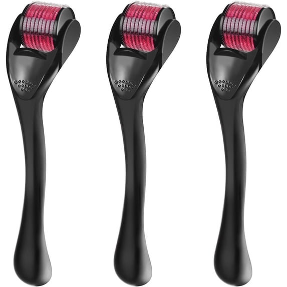 Derma Roller, 3 Pack New 540 Titanium Micro Needles(0.25mm/0.5mm/1.0mm ...