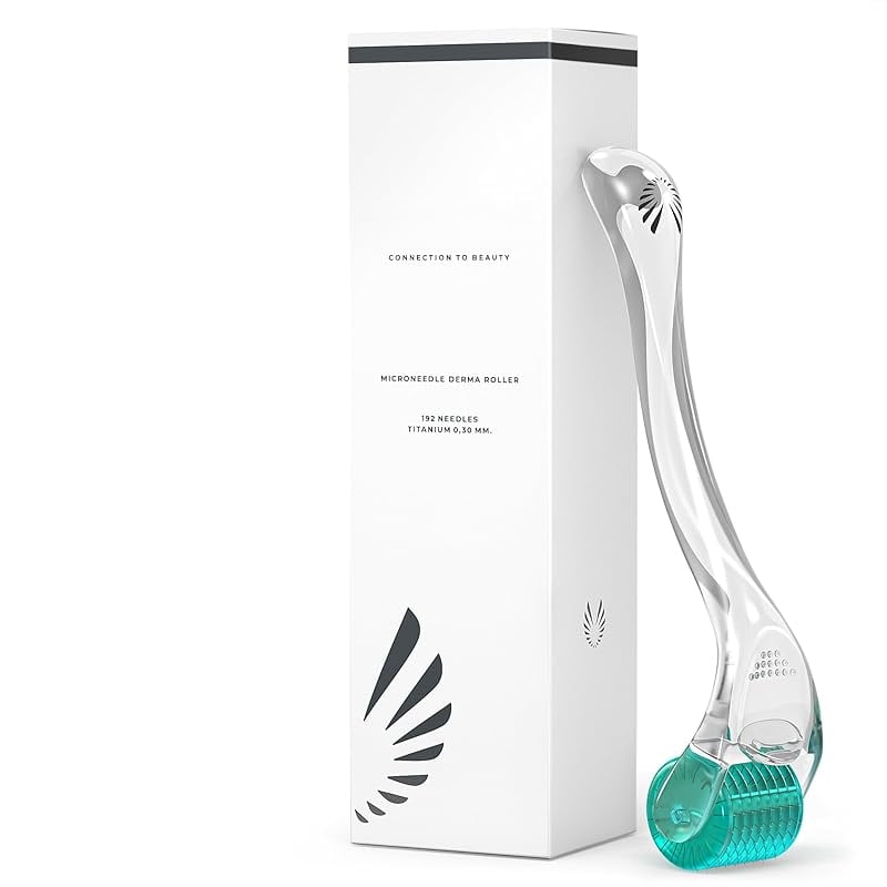 Derma Roller Titanium - 0.30mm Microneedle Roller with Case - 192 Micro ...