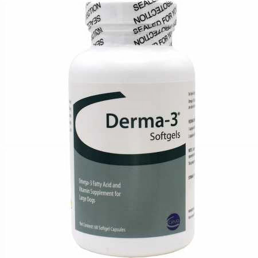 Derma3 Large Breed Softgels 60 ct - Omega 3 Fatty Acid Supplements for ...