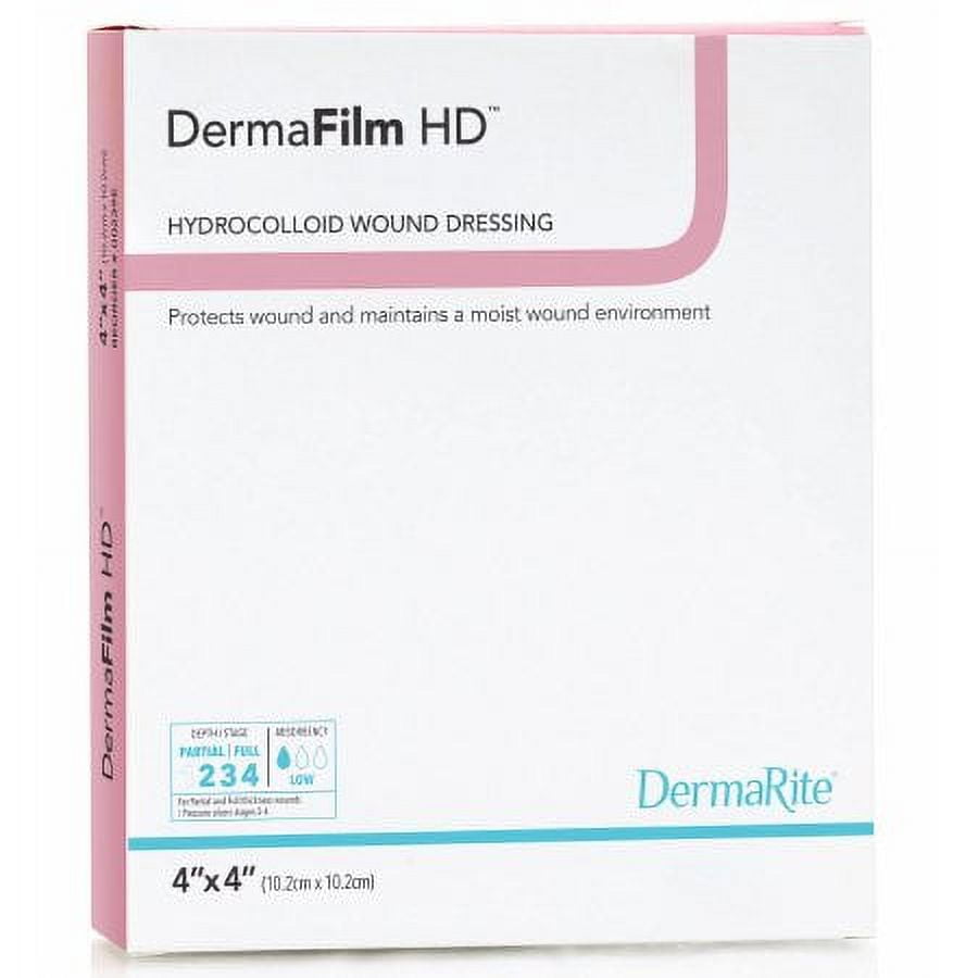DermaFilm Hydrocolloid Wound Dressing Extra Thin 4 X 4 Inch Square Box ...