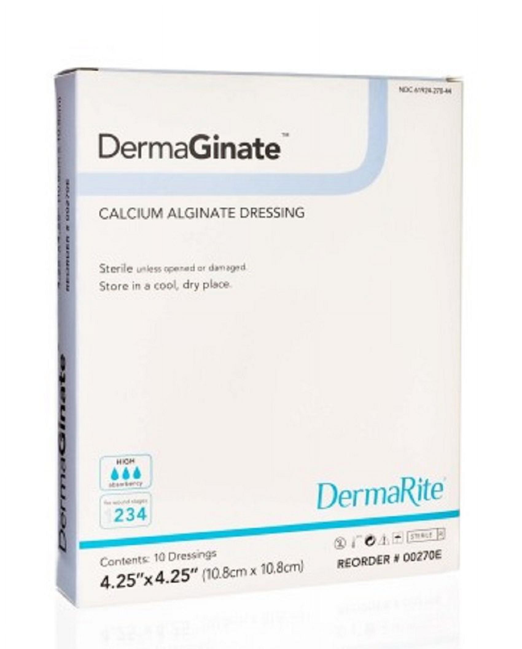 DermaGinate Calcium Alginate Dressing 4.25" X 4.25" - Walmart.com