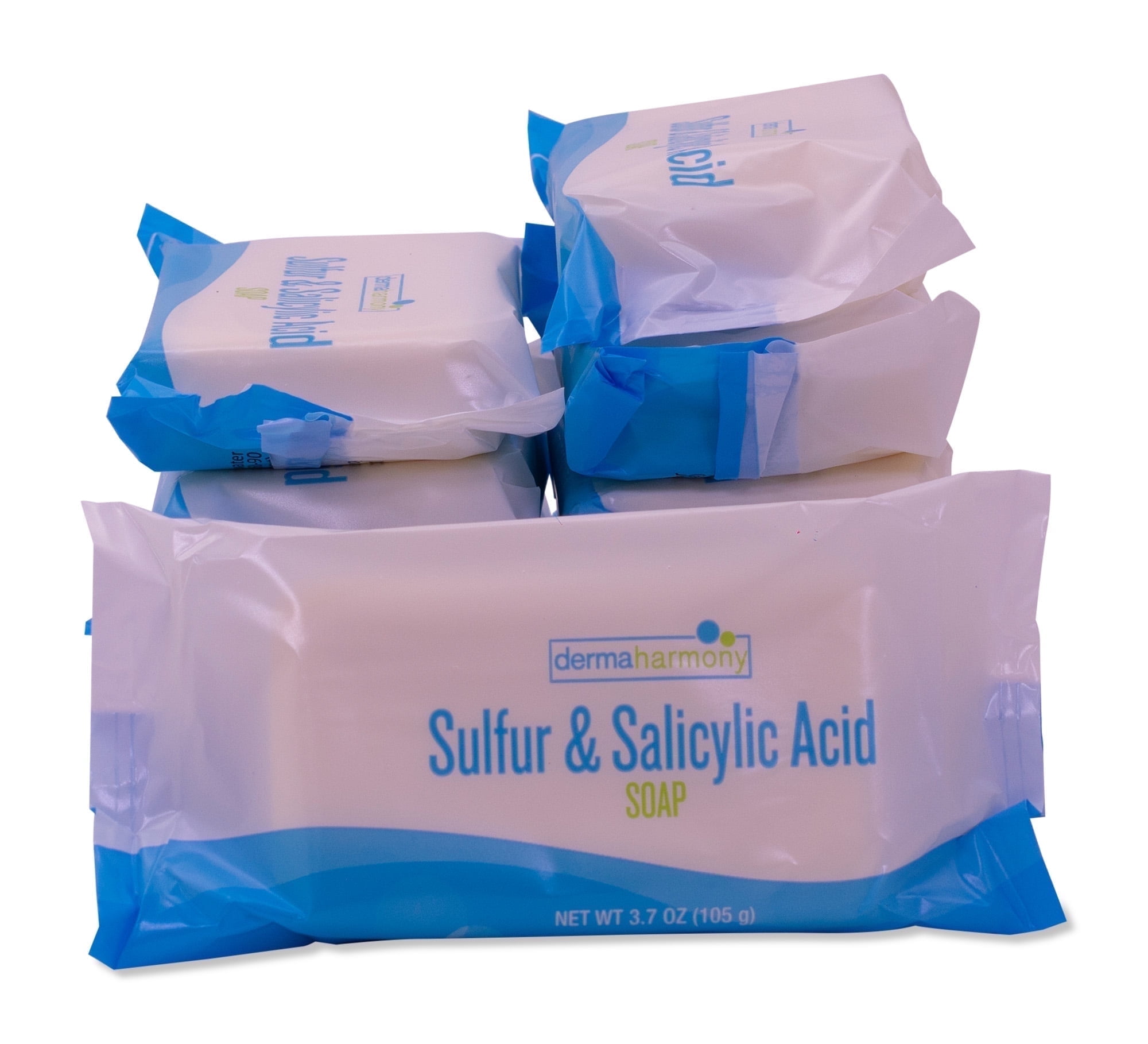 DermaHarmony, Sulfur and Salicylic Acid Bar Soap, 3.7 oz, Pack of 10 ...