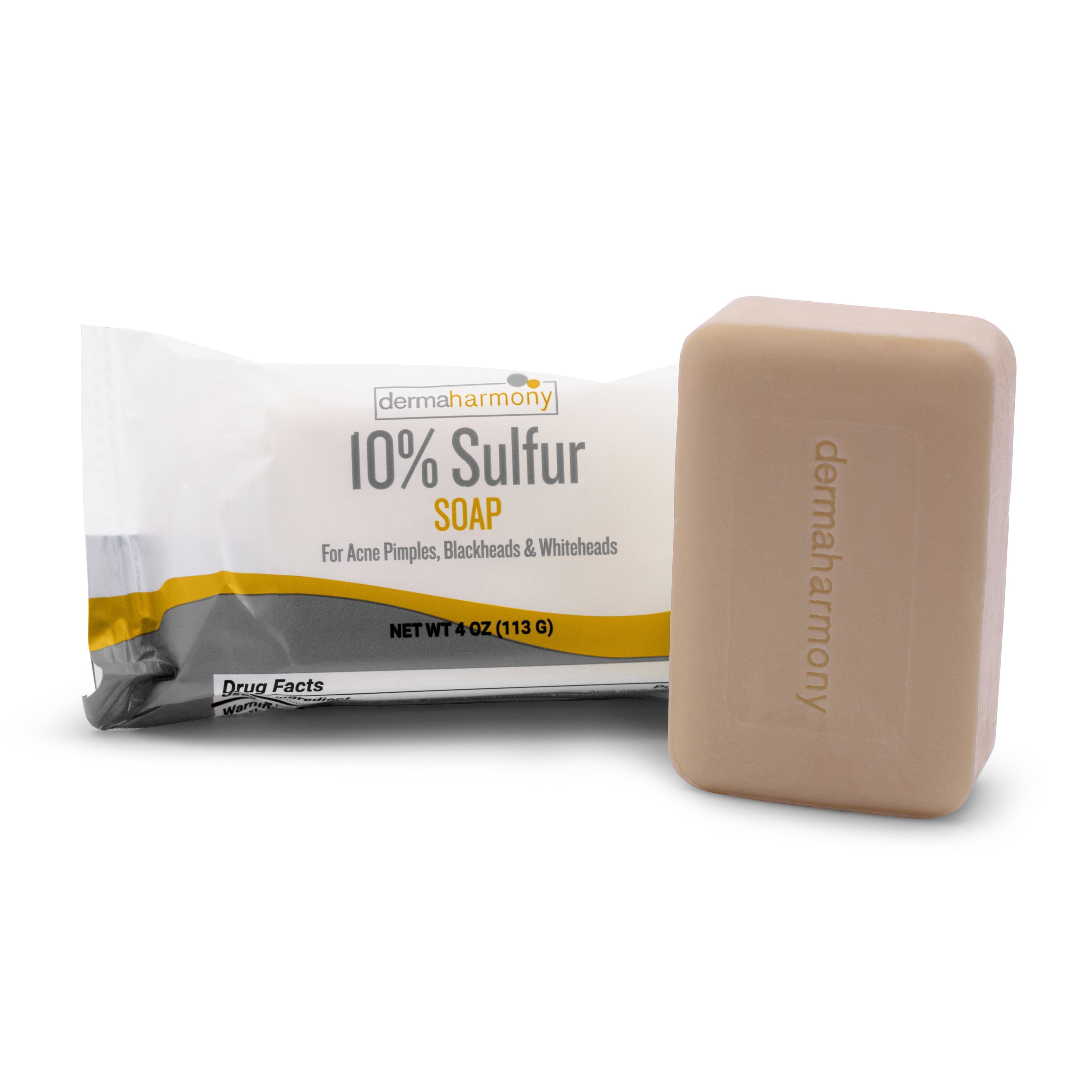 DermaHarmony Medicated 10% Sulfur Bar Soap - Treats Psoriasis, Acne - 4 ...